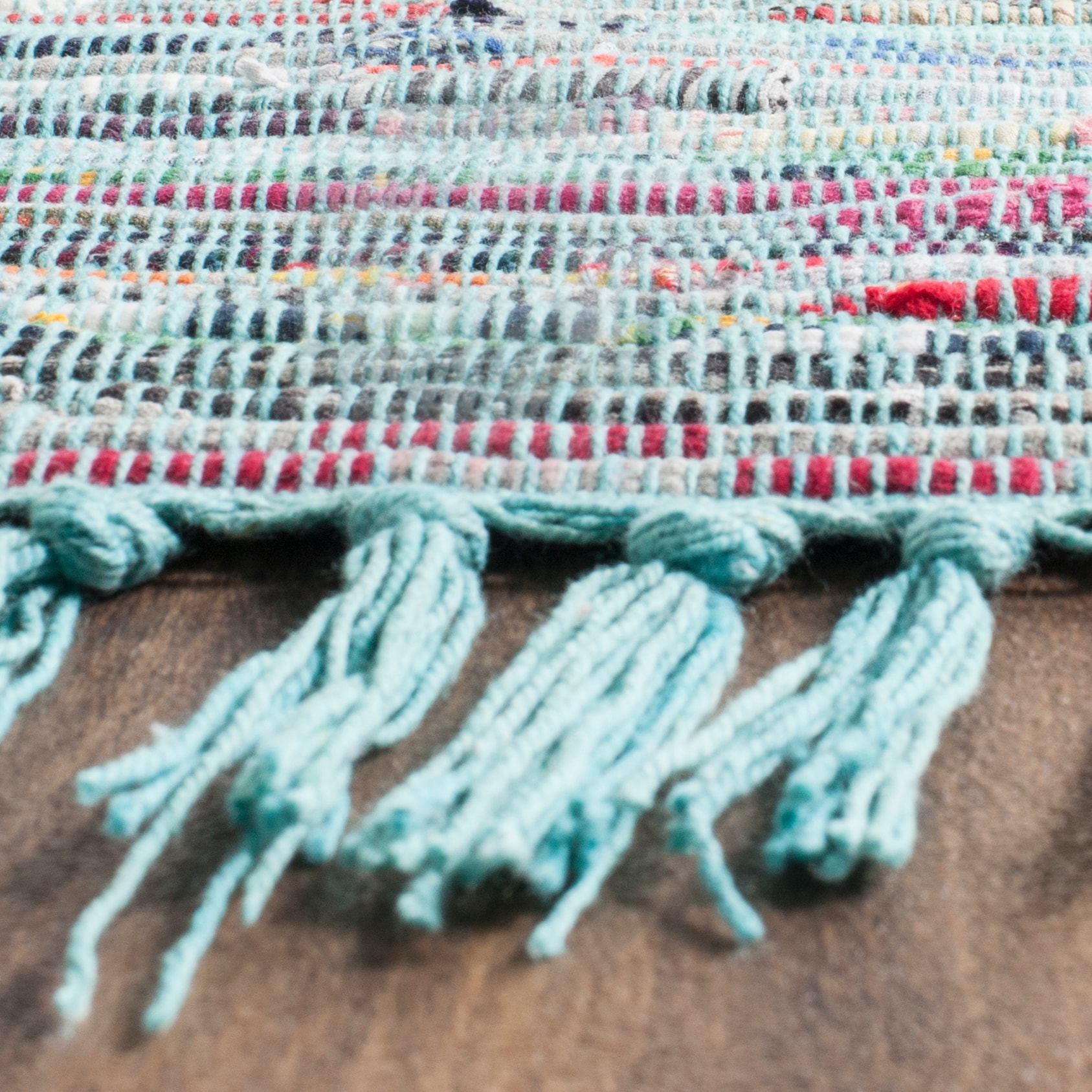 Safavieh Rag Rug 121 Blue/Multi Bohemian 2ft-3in x 10ft Runner Rug in ...