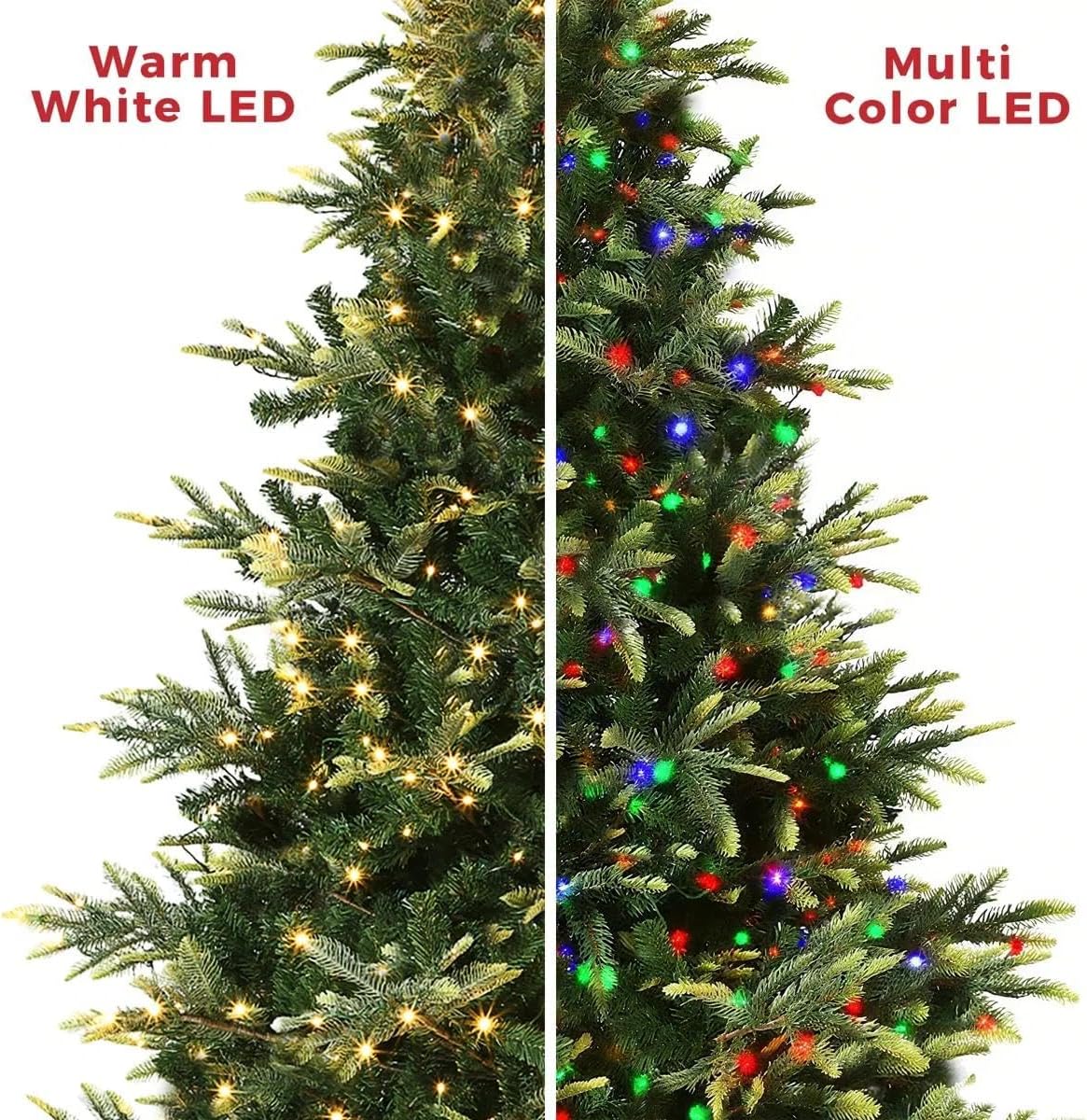 Garvee Pre-Lit Christmas Tree with Warm White LED Lights Foldable Metal ...