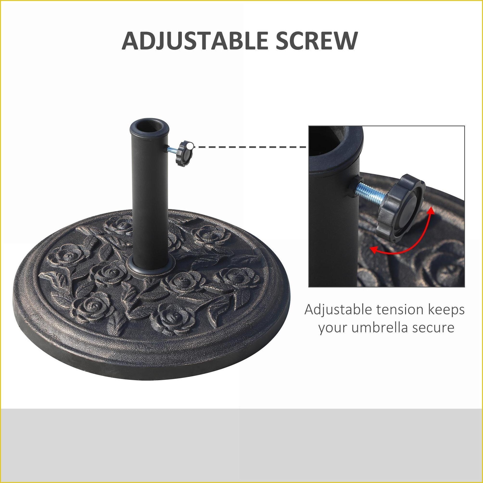 Watnature Round Resin Umbrella Base Stand Market Parasol Holder in the ...