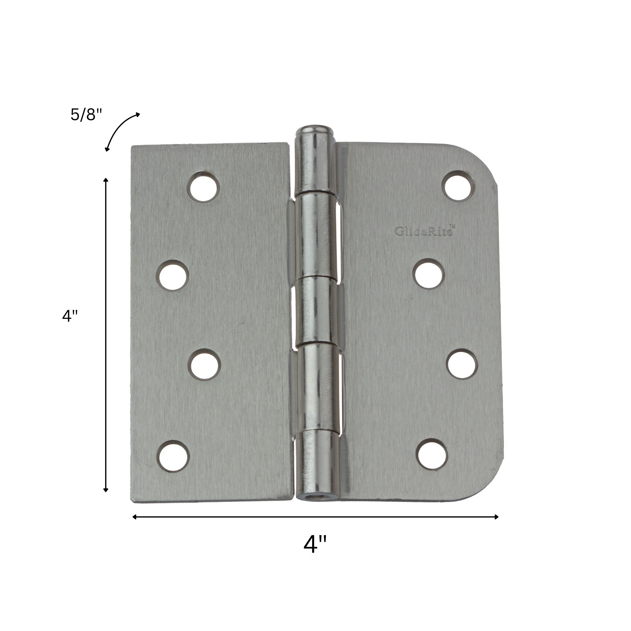 GlideRite Hardware 4 in. Square Door Hinge with 5/8 in. Corner Radius ...