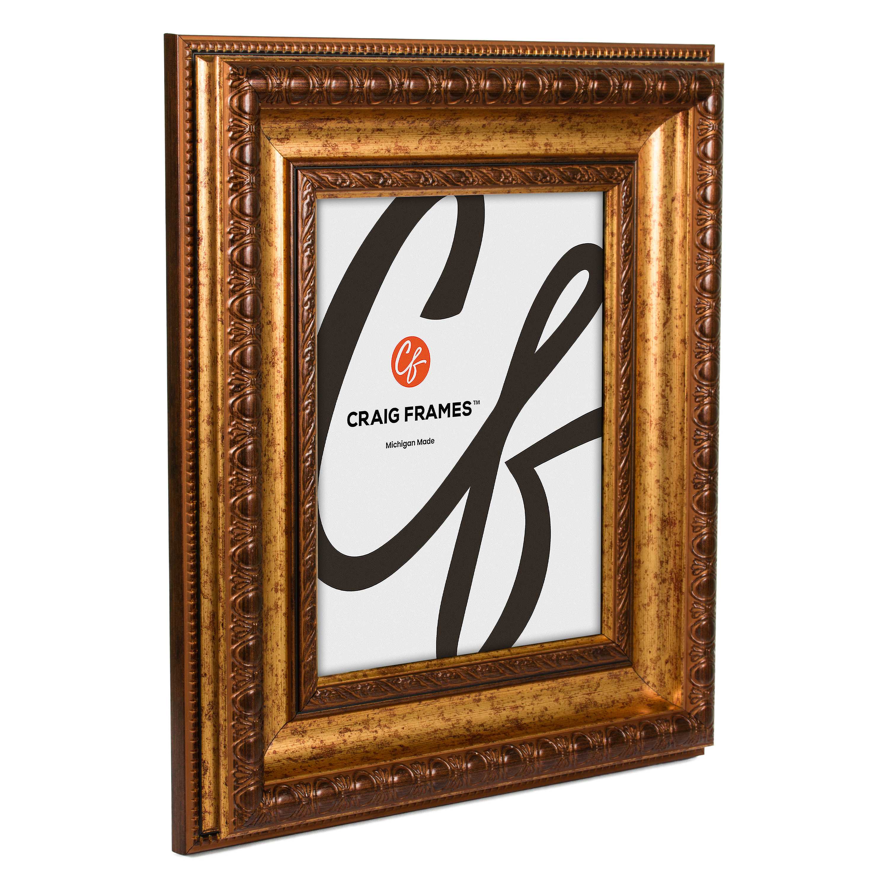 Craig Frames 7x9 Picture Frame Aged Gold Arqadia Gothic Style 7372 3.25 ...