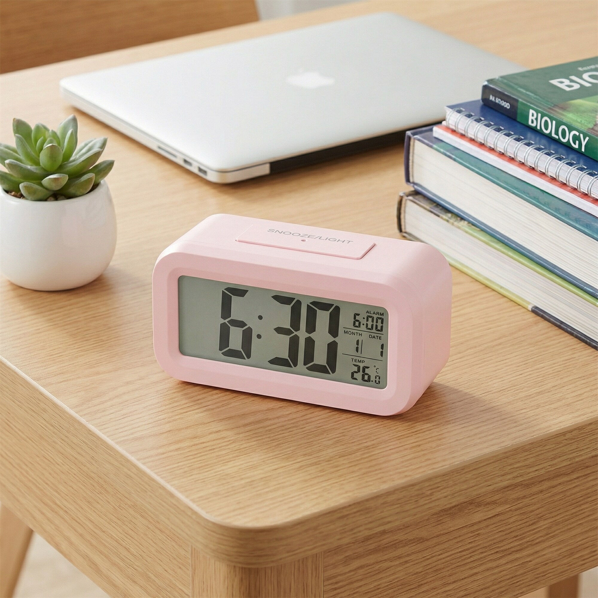 Unique Bargains Alarm Clock with Backlit Snooze Function Battery ...