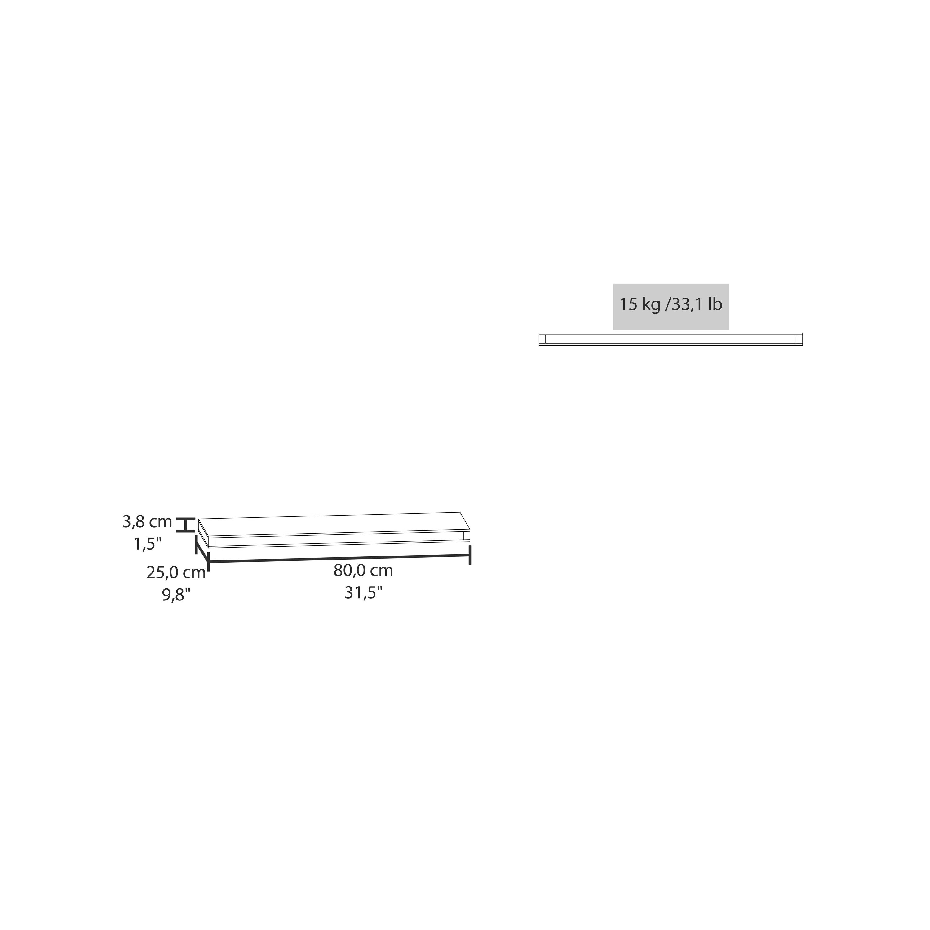 LUXEYARD Iva Melamine Floating Shelves Set of 2 for Wall Storage and ...