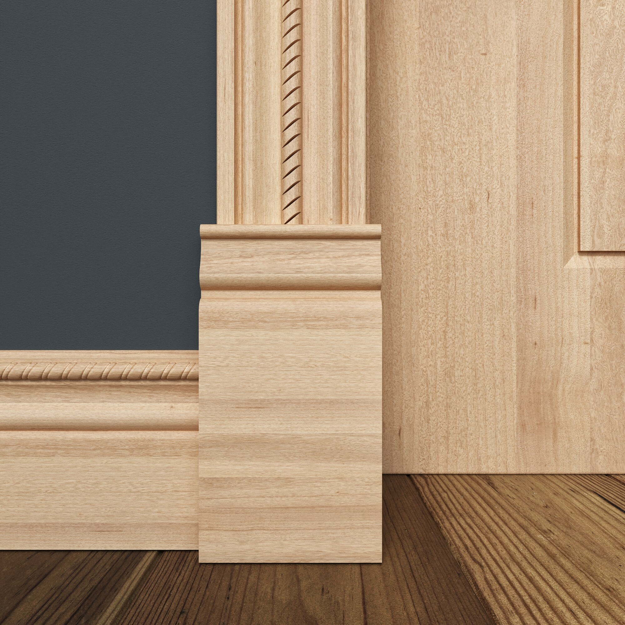 Ornamental Mouldings 3.5-in x 6.5-in Unfinished White hardwood Plinth ...