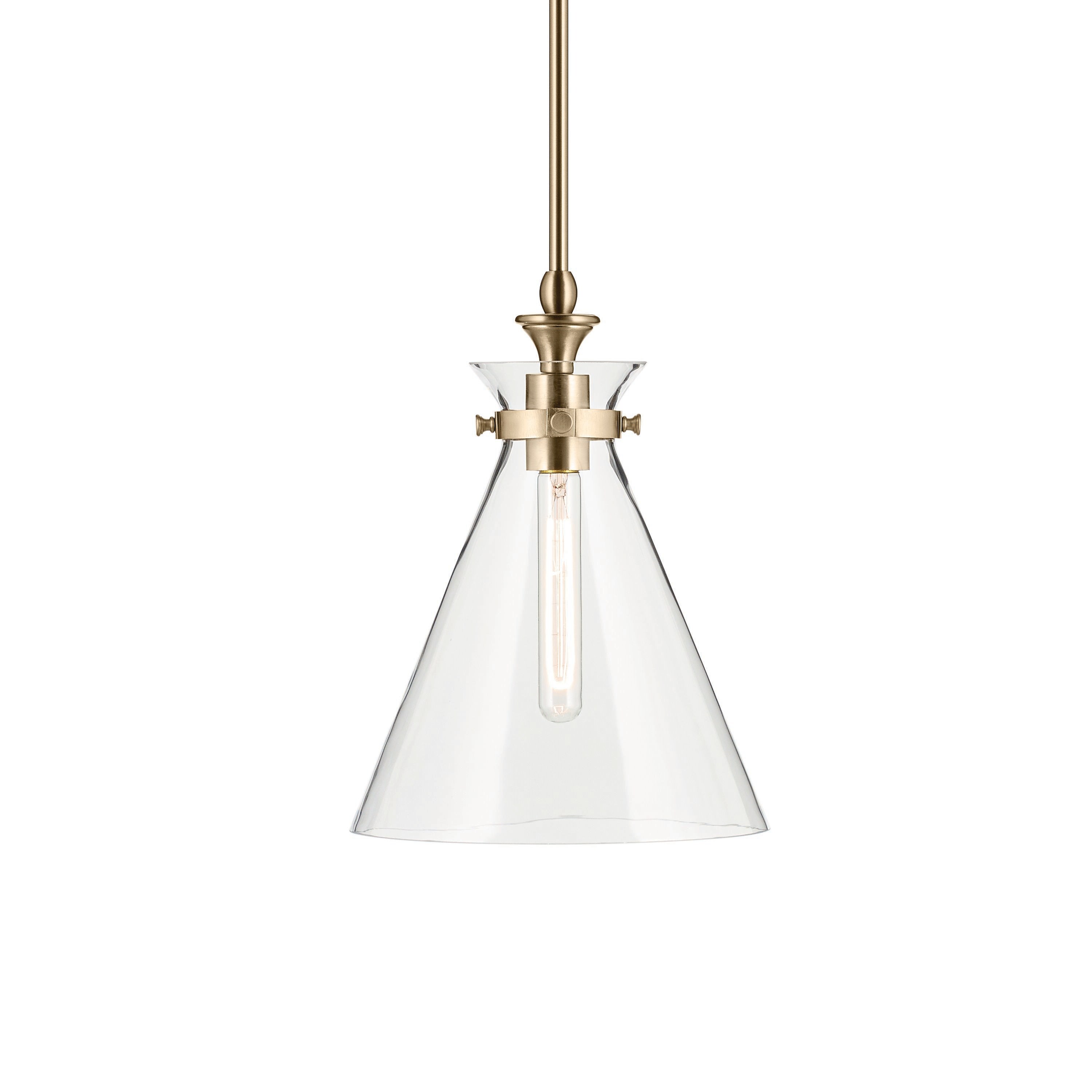 Kichler Laria 1 -Light Champagne Bronze Traditional Clear glass Cone ...
