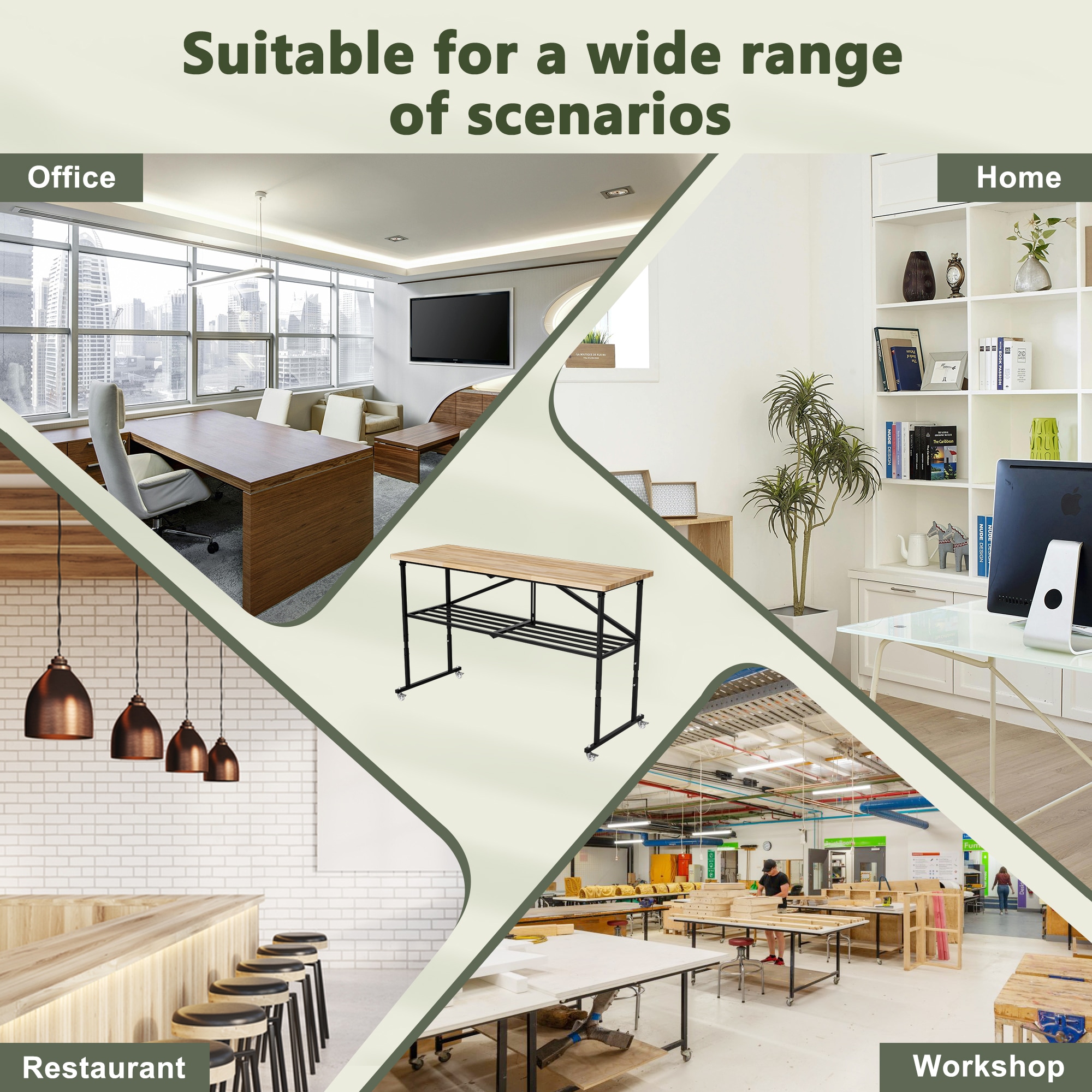 Dexmalle SmartFold Heavy-Duty Folding Butcher-Block Workbench-Portable ...