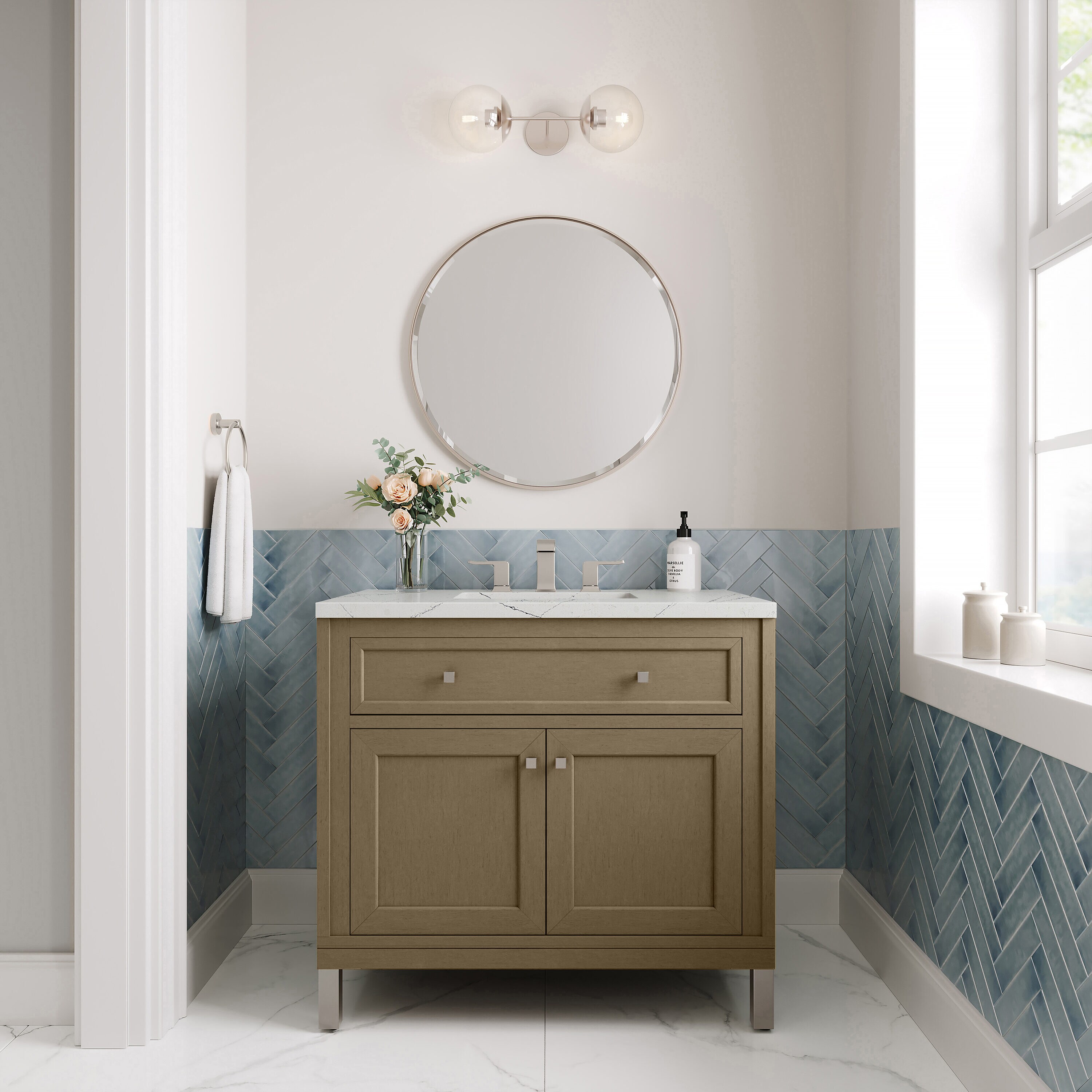 James Martin Vanities Chicago 36-in Walnut Whisper Undermount Single ...