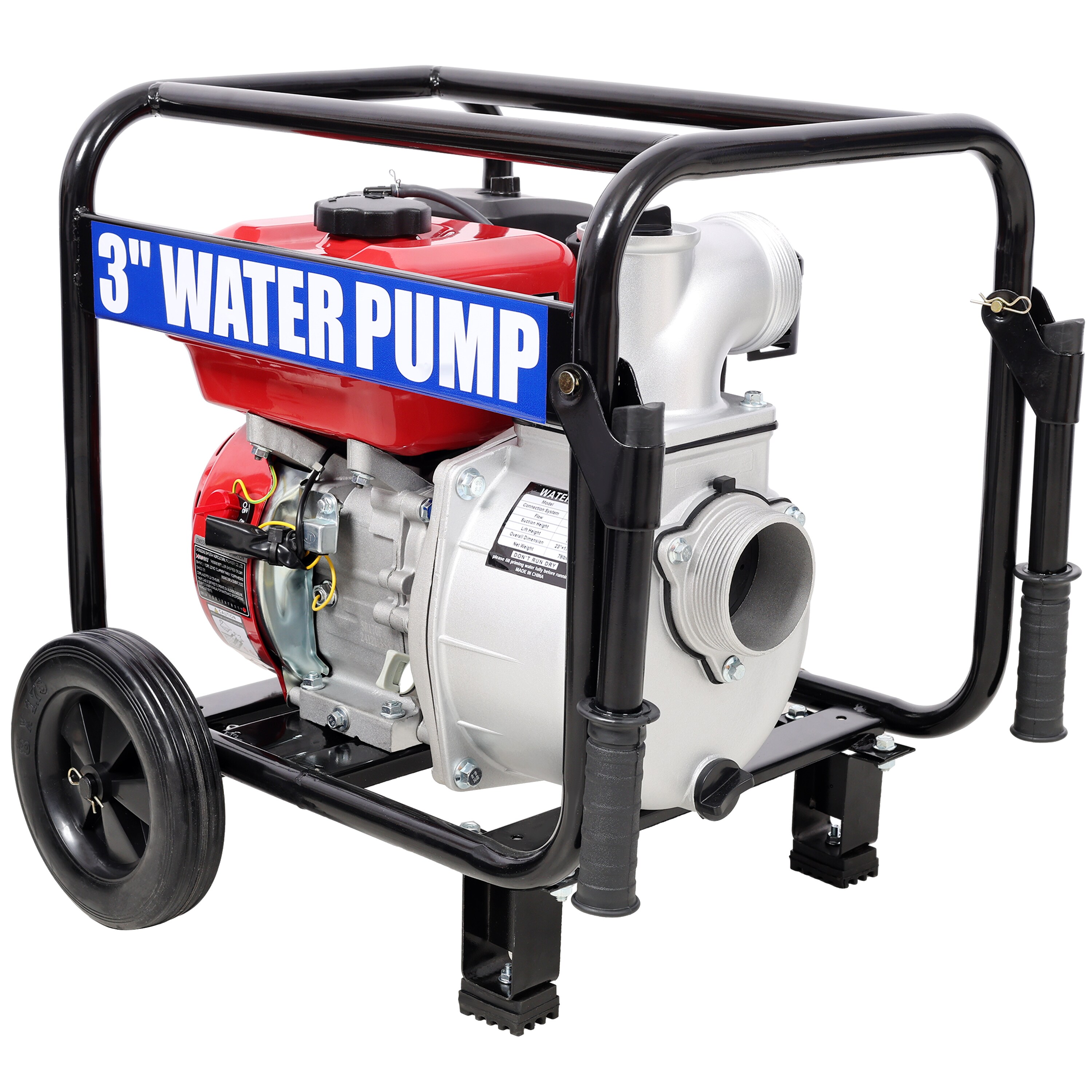 LUXEYARD Gas Engine Powered Water Pump 3in inlet outlet Flow:264Gpm 7HP ...