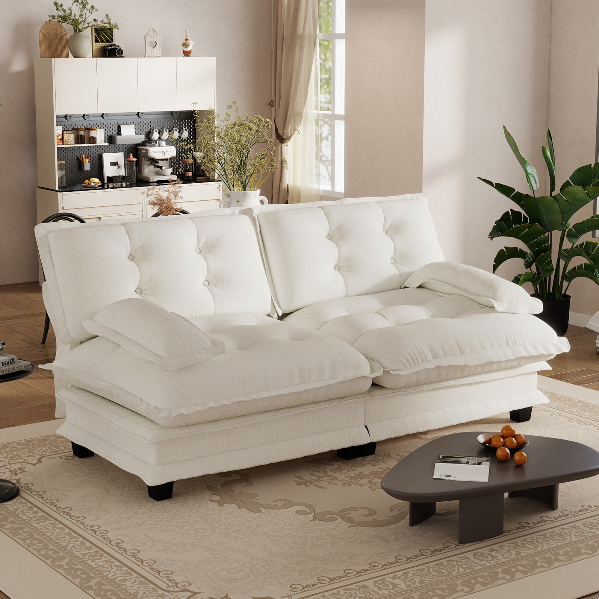 Homy Casa CHILL 77 Inch Chenille Loveseat Sofa Modular Couch Deep Seat ...
