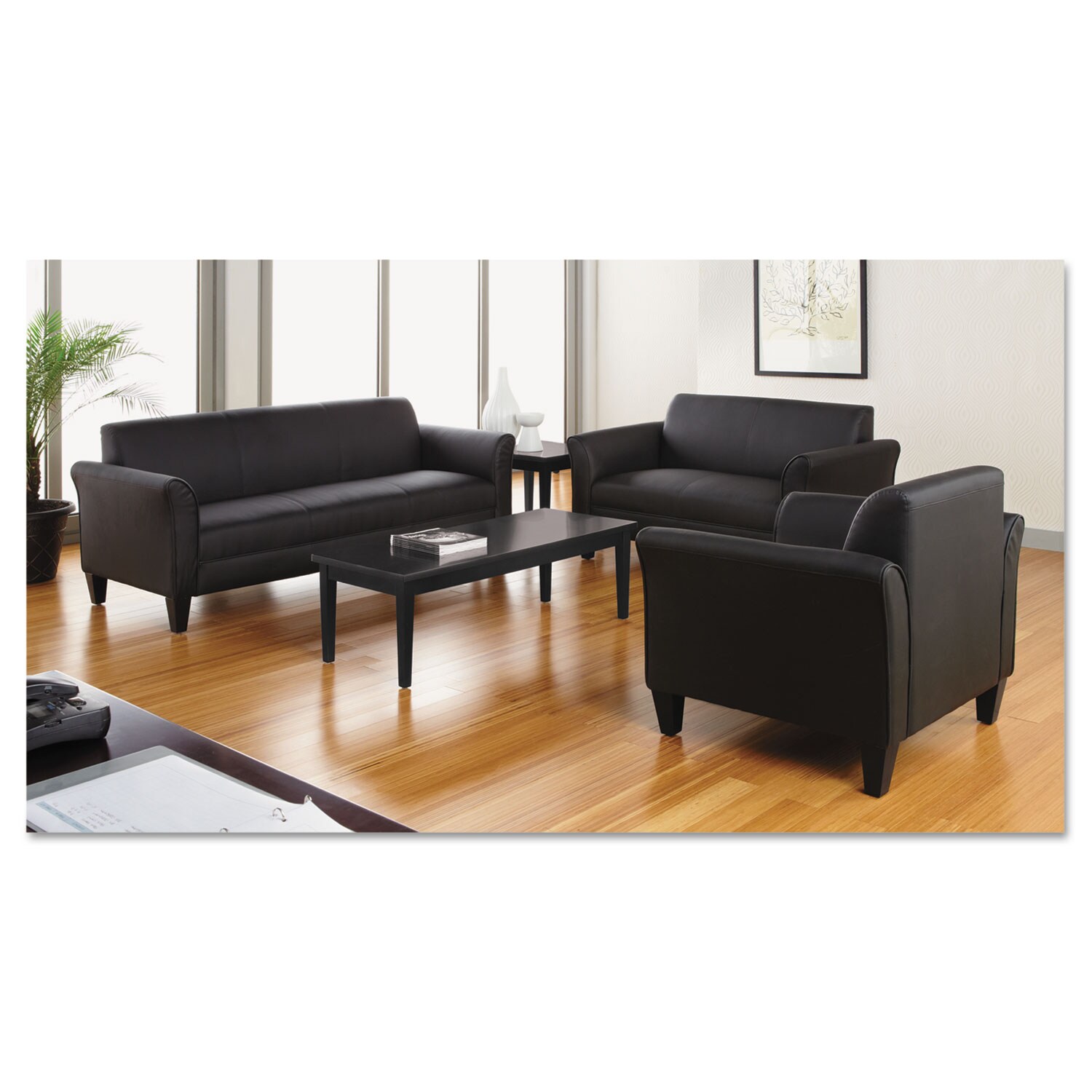 Alera Valencia Series Occasional Table - Rectangle Black 47.25 x 20 x ...