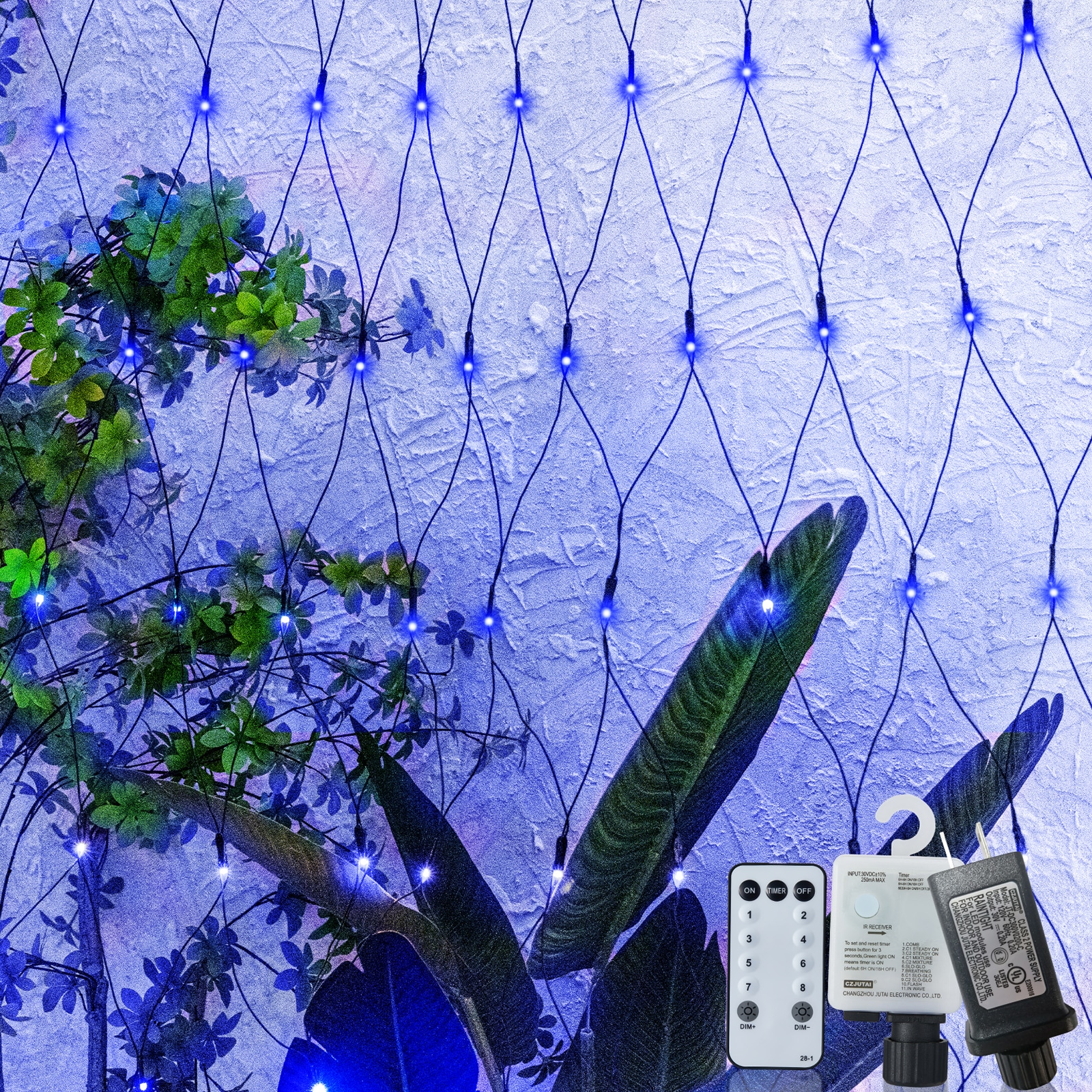 Upsimples Christmas Net Mesh Lights 9.8ft x 6.5ft 360 LED with Remote 8 ...
