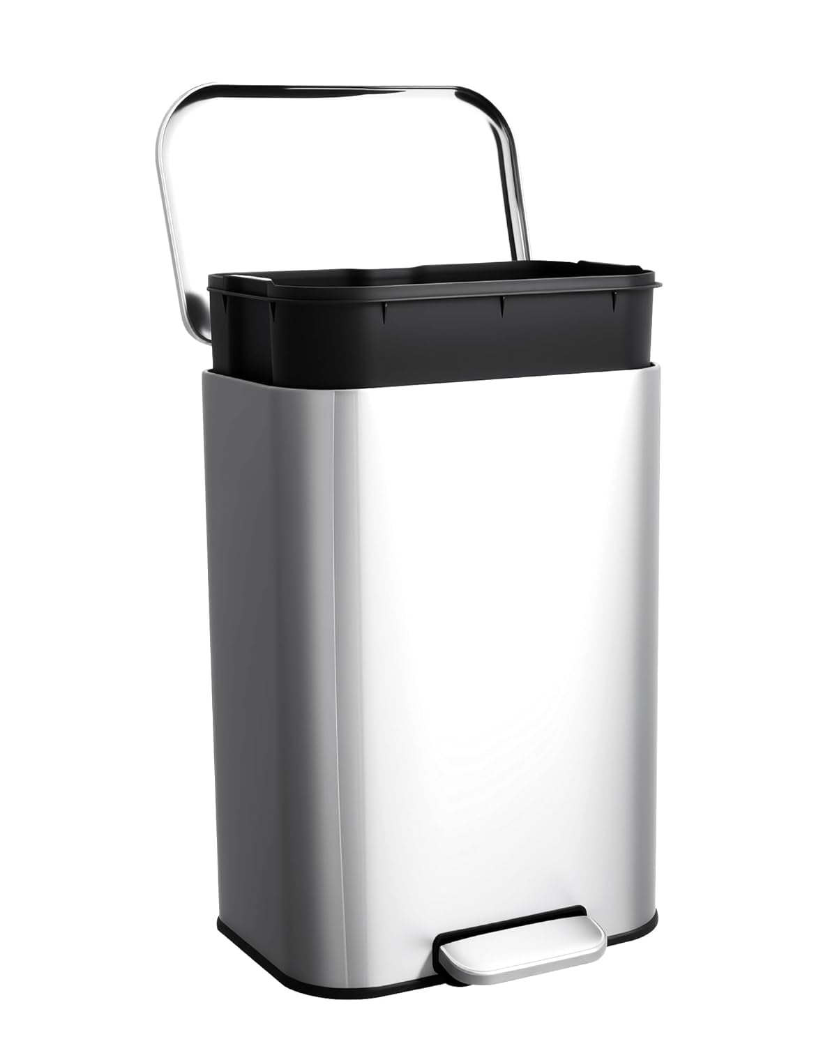 Garvee Stainless Steel Step-On Trash Can with Removable Inner Bucket ...
