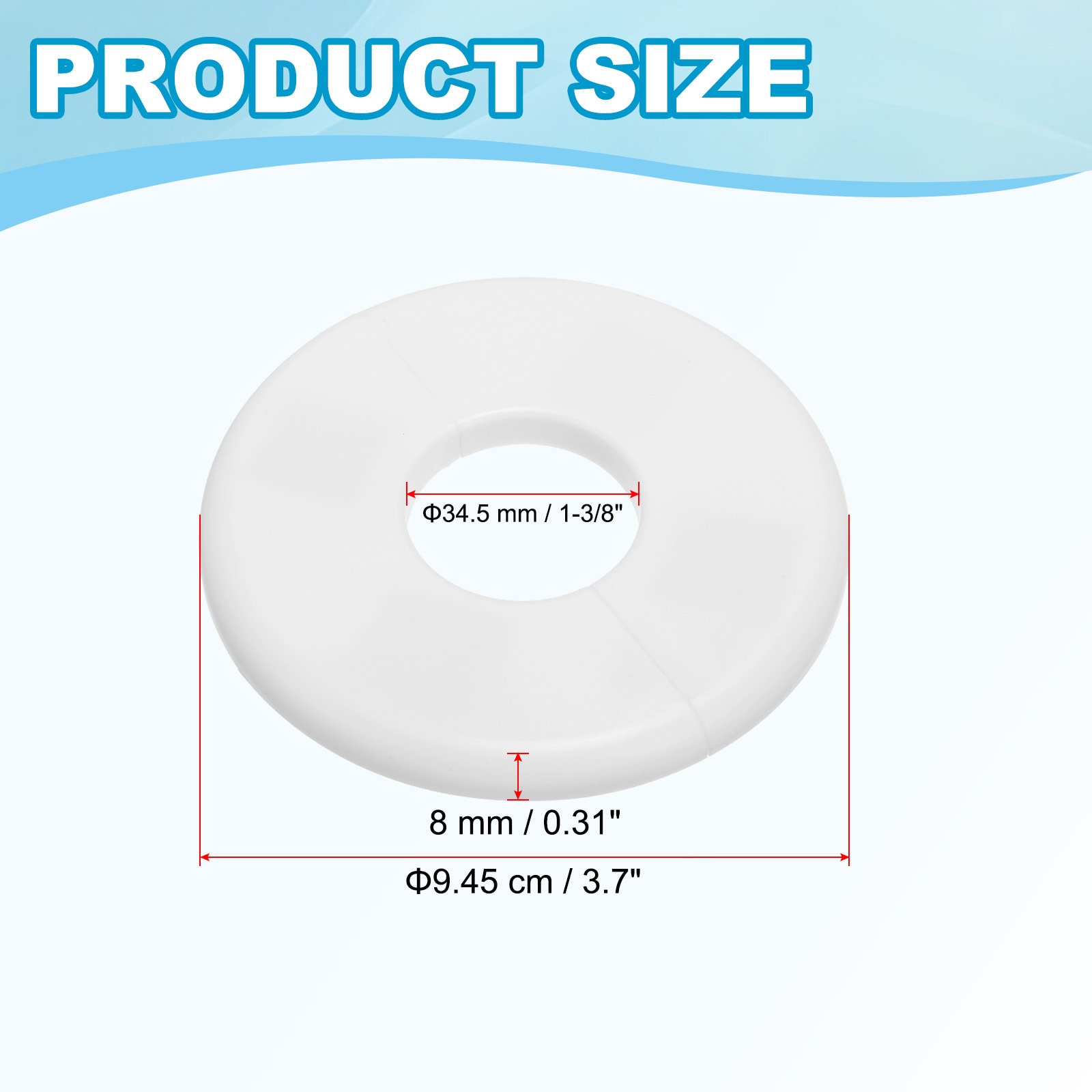 PATIKIL Wall Split Flange 1.36inch (34.5mm)ABS Round Self-Adhesive ...