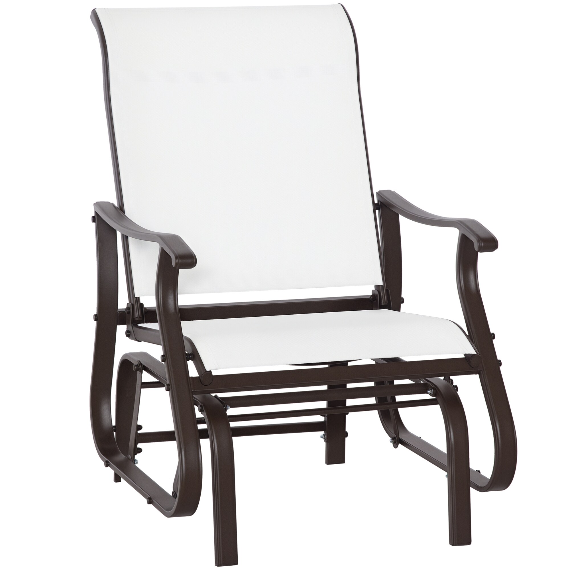 Outsunny Outdoor Swing Glider Chair Patio Mesh Rocking Chair with Steel ...