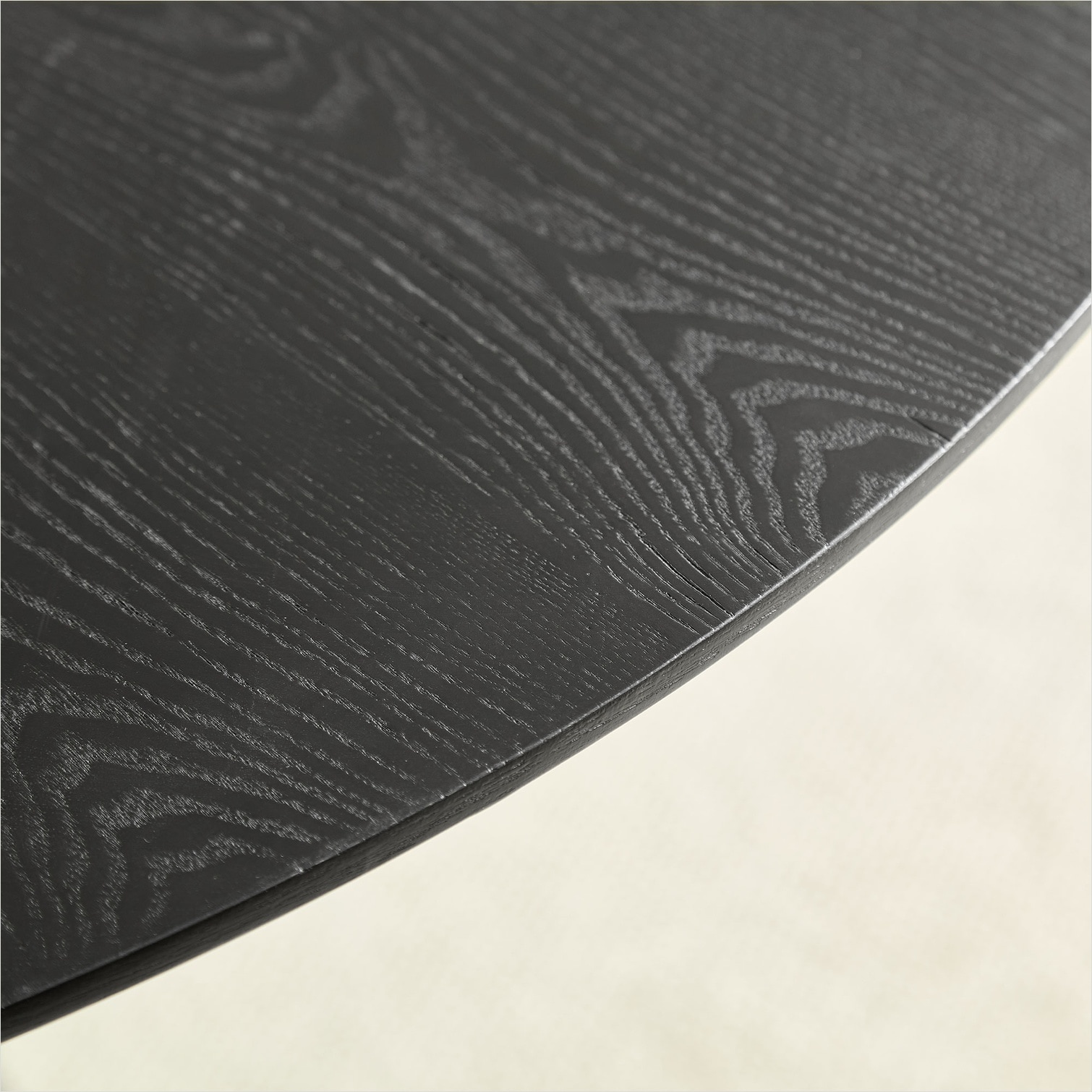 Watnature Black MDF round dining table for kitchen and dining room with ...