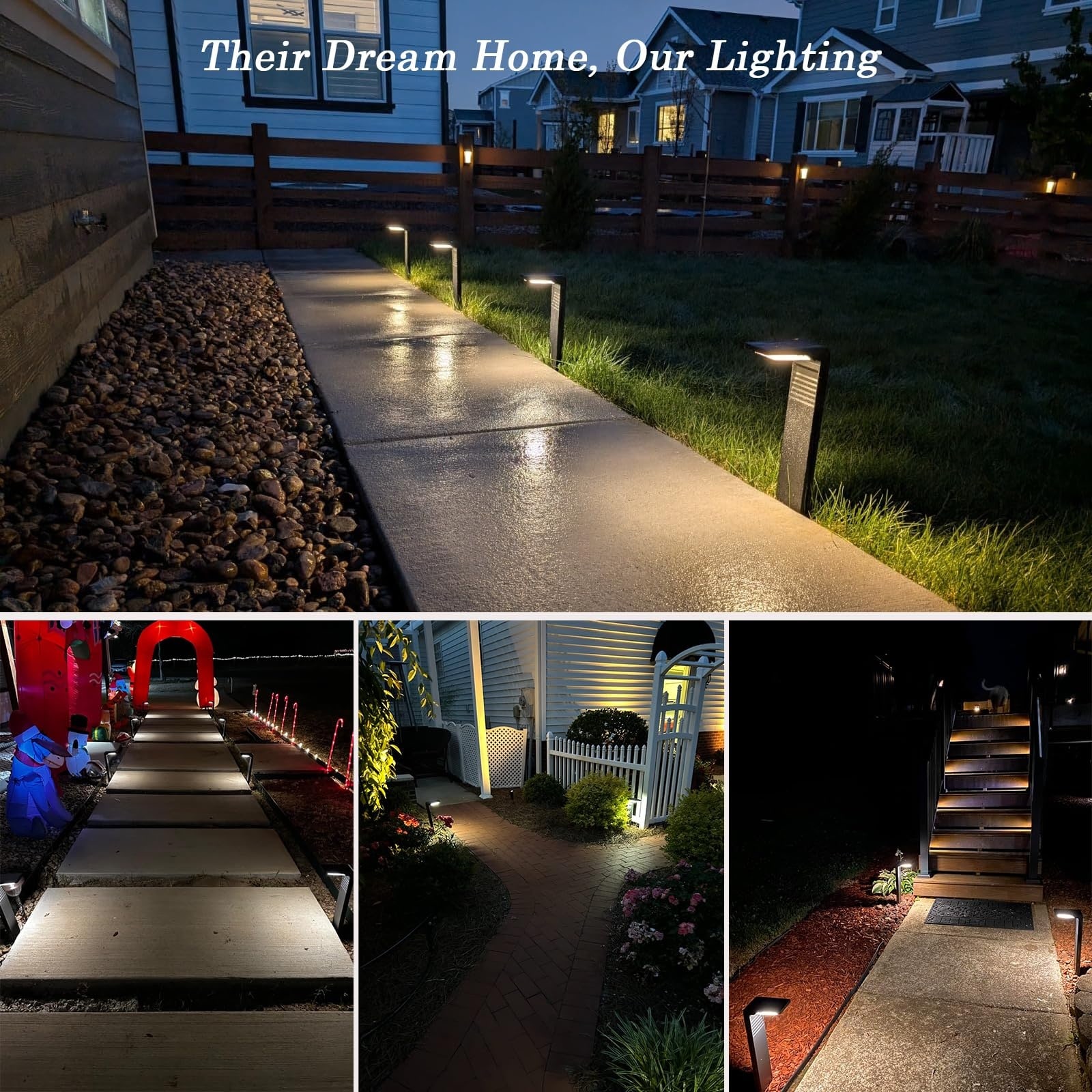 Vrbgify Solar Pathway Lights 6 pack Outdoor Waterproof LED Path Lights ...