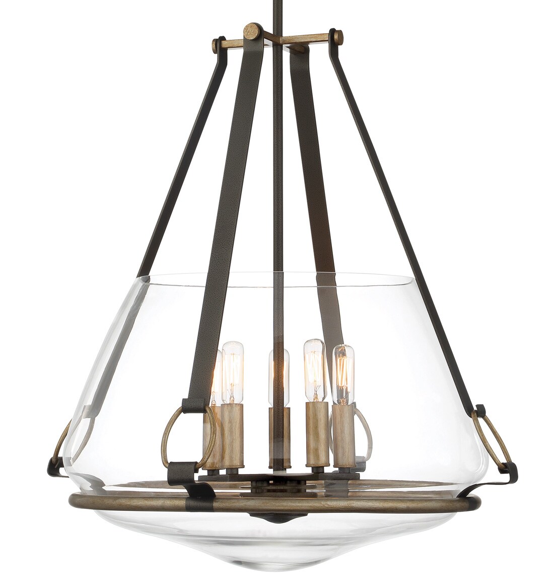 Minka Lavery Eden Valley 5 -Light Smoked Iron and Aged Gold Mid-century ...