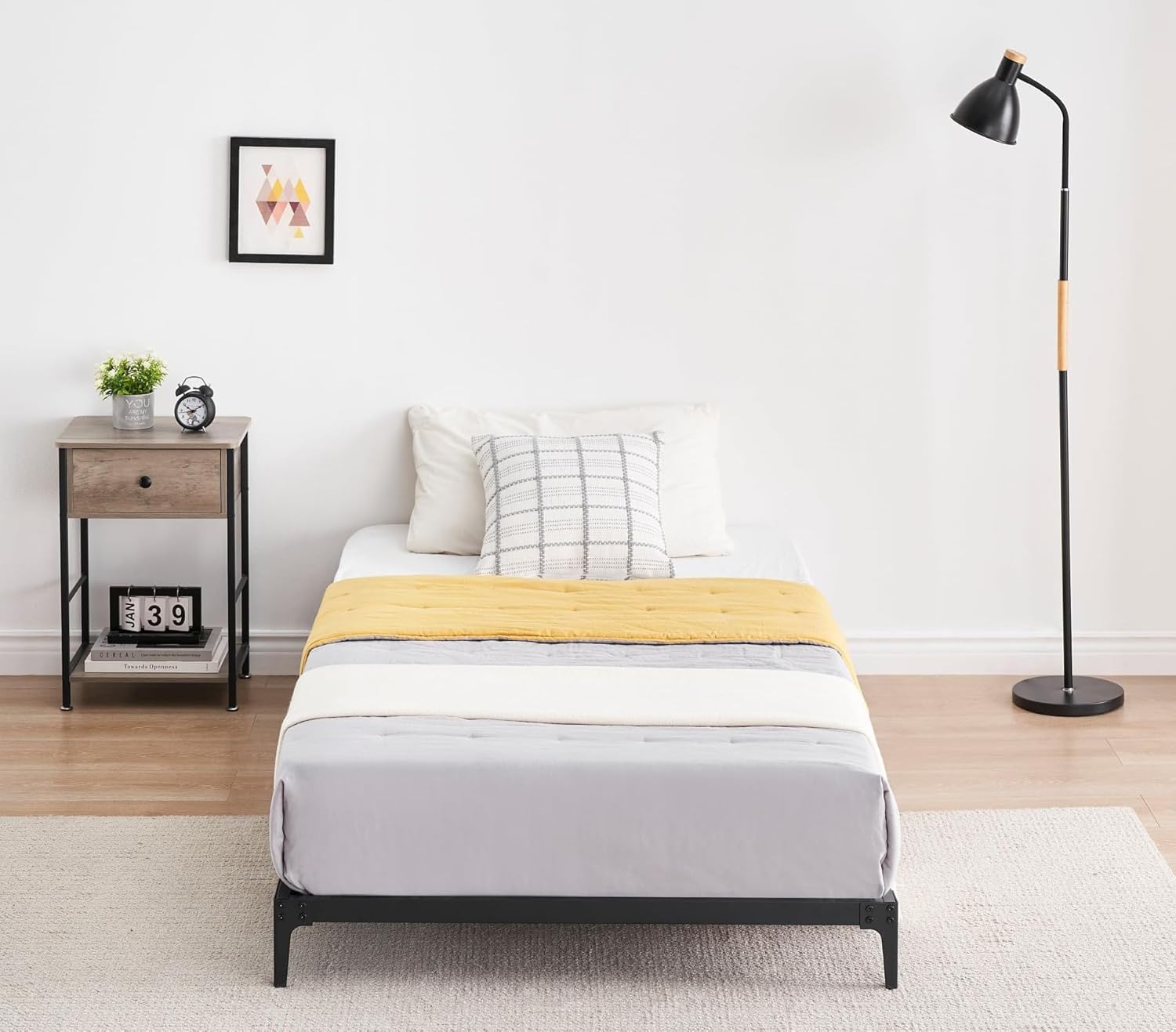 Garvee Twin Size Bed Frame 6 inch Metal Platform Bed Frame No Box ...