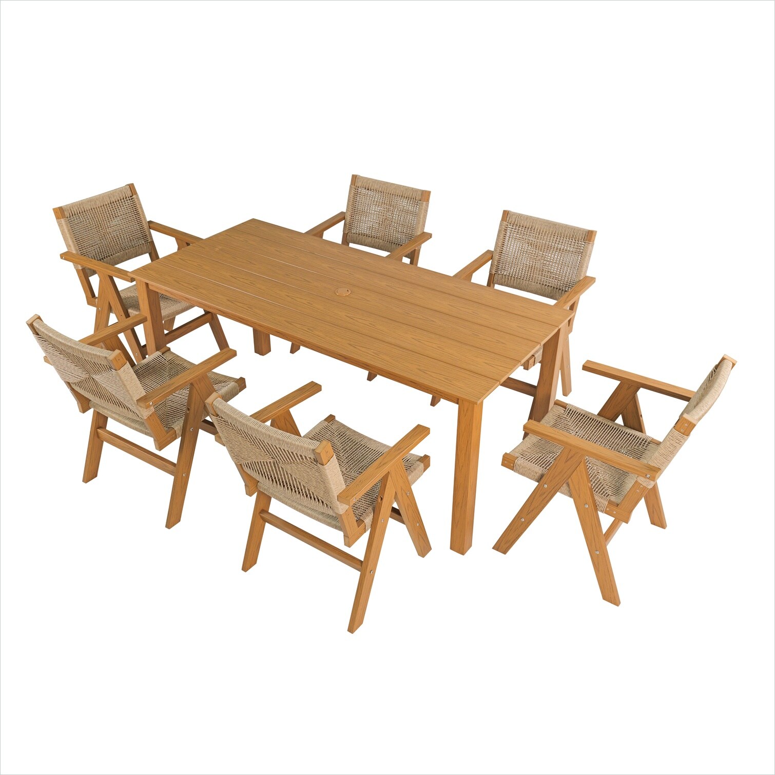 Naturefalls 2-Seat Outdoor Dining Chairs with Woven Rattan Seats HIPS ...