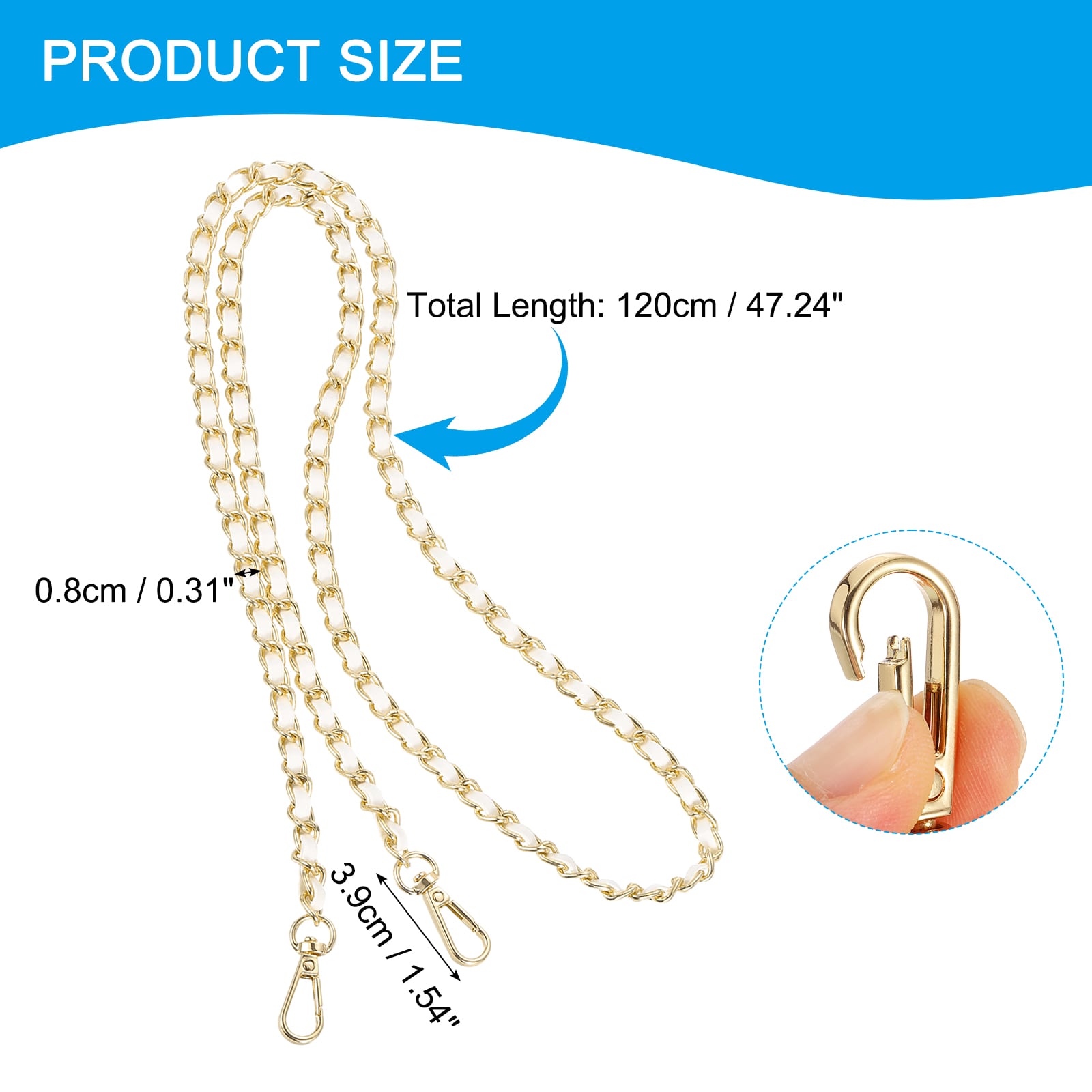 PATIKIL 47-Inch Purse Chain Strap DIY Bag Chain Strap Replacement ...