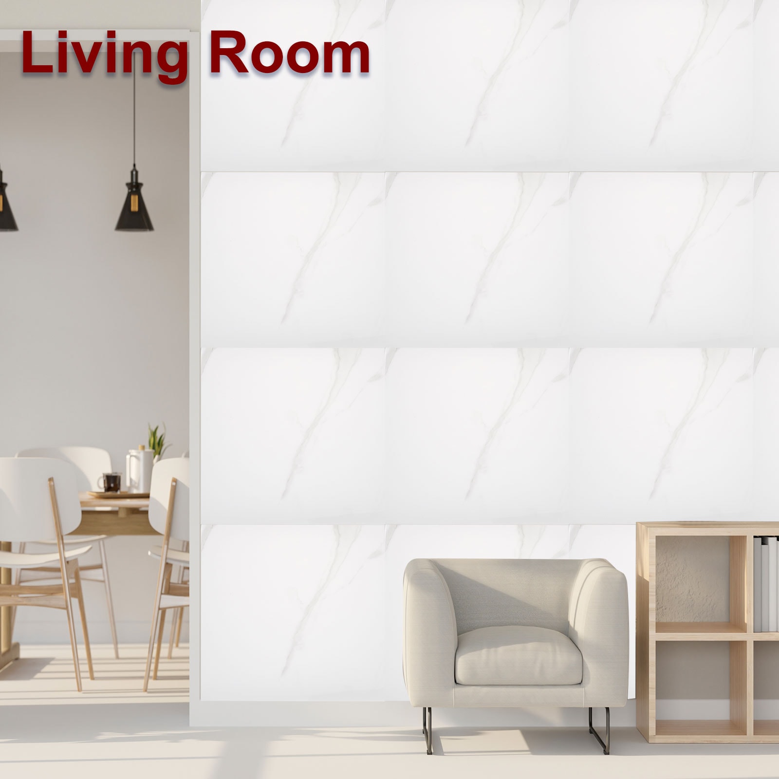 Harfington 15pcs Peel and Stick Marble Tiles Waterproof Wall Panel ...