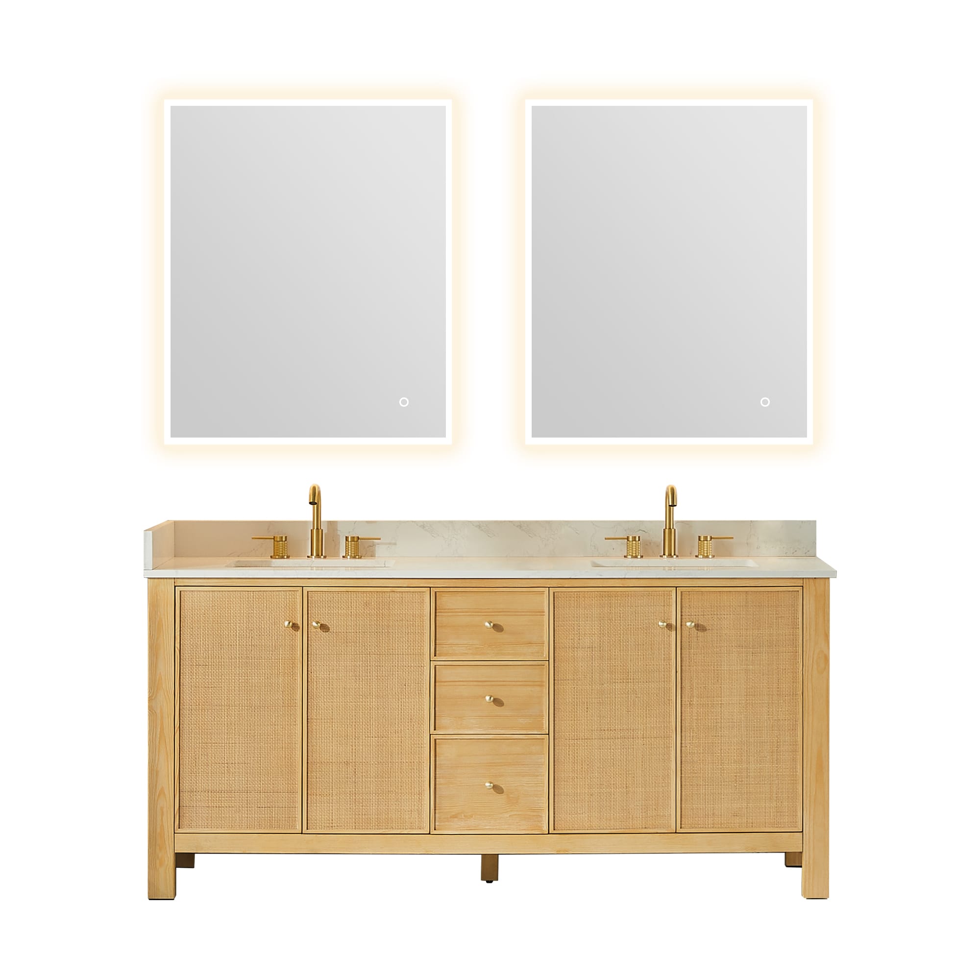 Altair Cedar 72-in Natural Wood Undermount Double Sink Bathroom Vanity ...