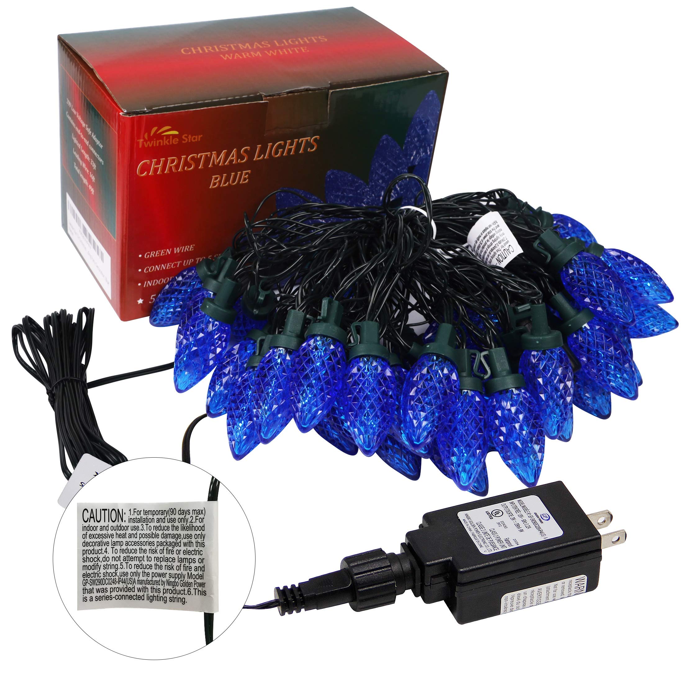 Twinkle Star C9 Christmas String Lights Indoor Outdoor; UL Certified ...