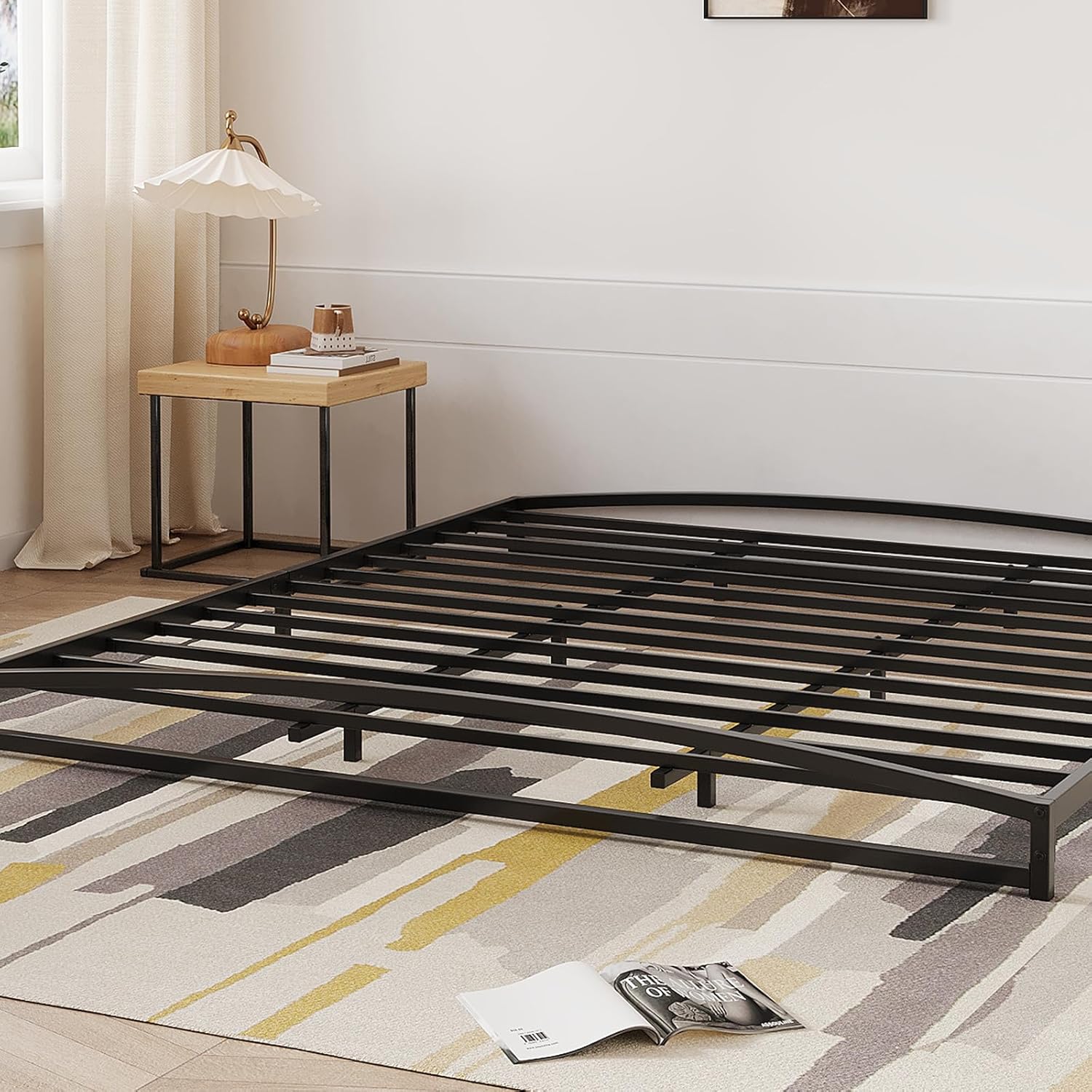 Garvee Low Bed Frame King Size 6 Inch Heavy Duty Metal Platform King ...