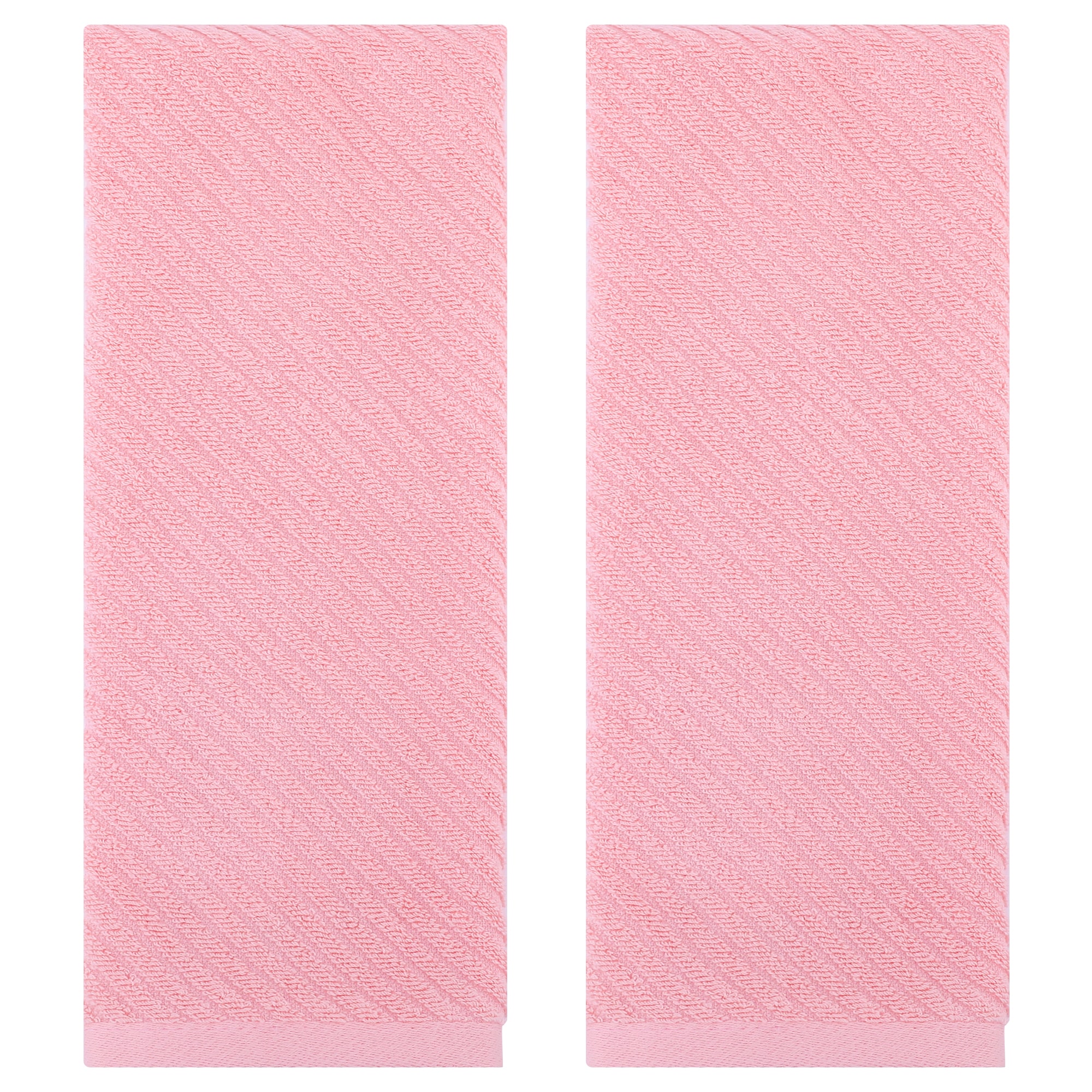 Unique Bargains Solid Striped Decorative Hand Towels 2pcs Cotton Soft ...