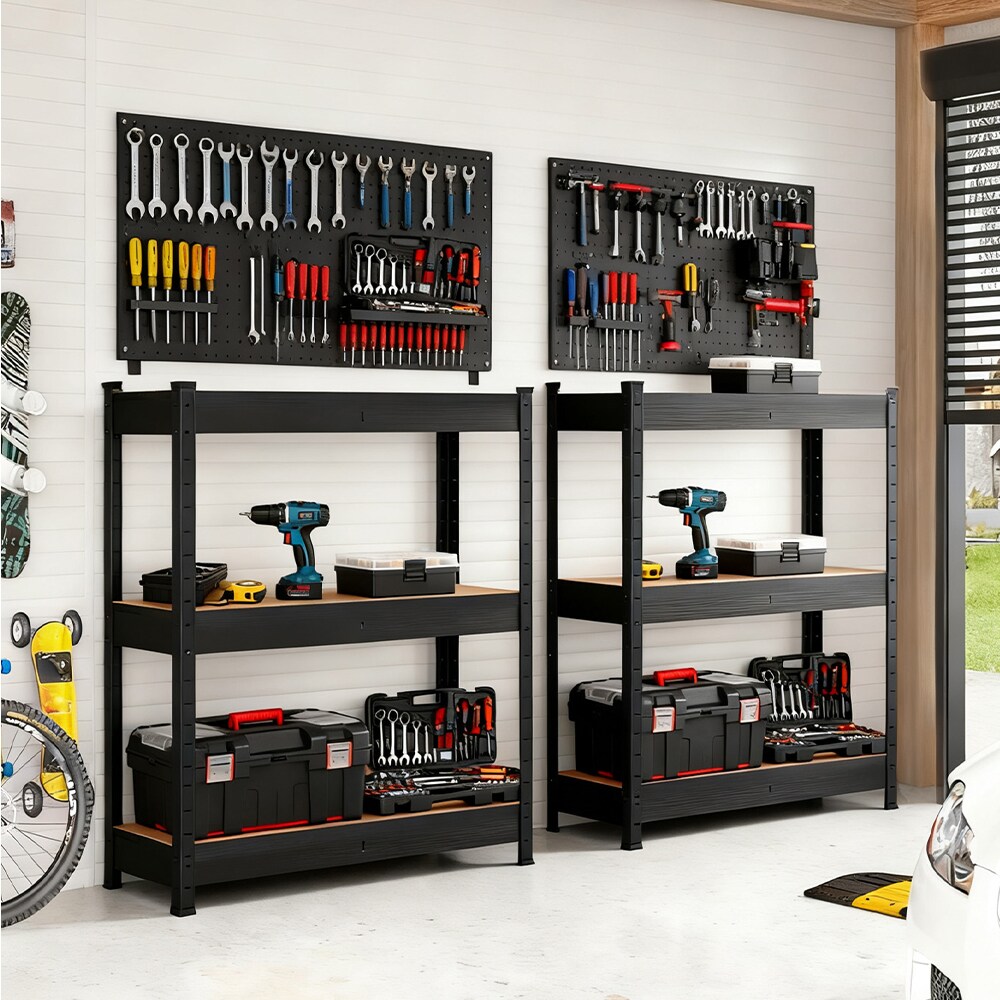 Garvee 3-Tier Adjustable Garage Shelving Unit Heavy-Duty Metal Utility ...