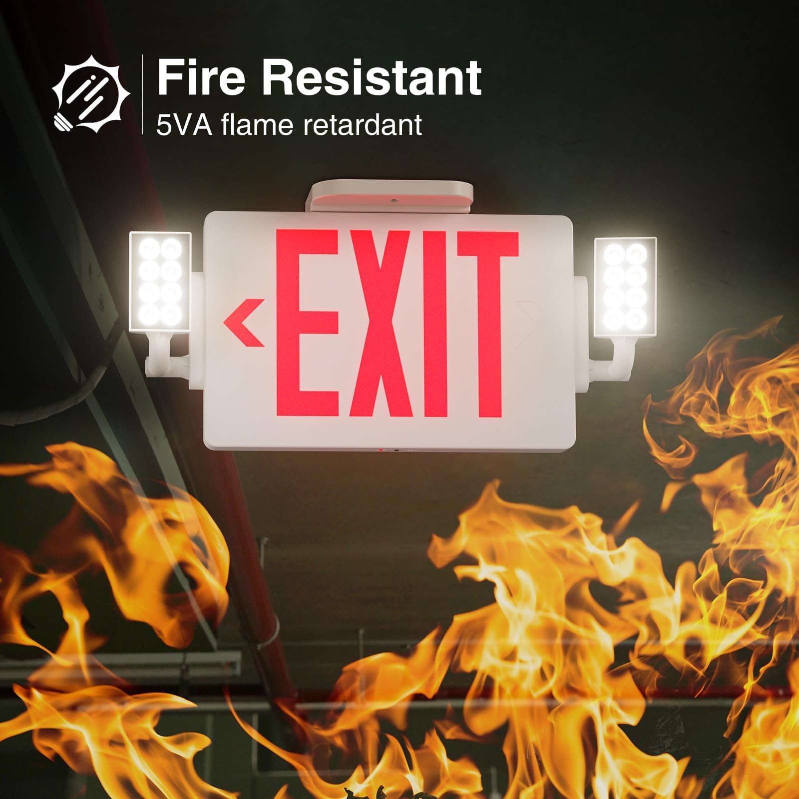 Oyezvary 6 Pack LED Double Sided Exit Sign Emergency Light Adjustable ...