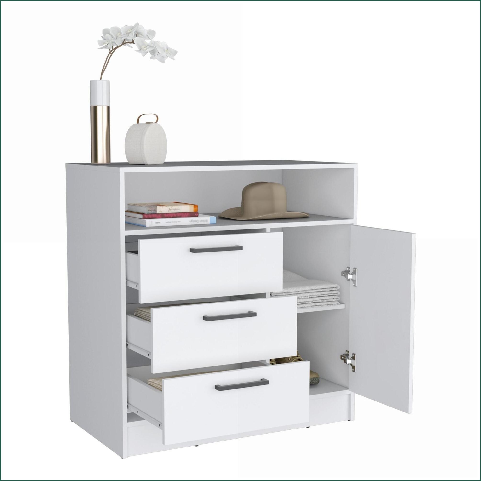 SunJet Home Storage Furniture in White made of Particle Board weighing ...