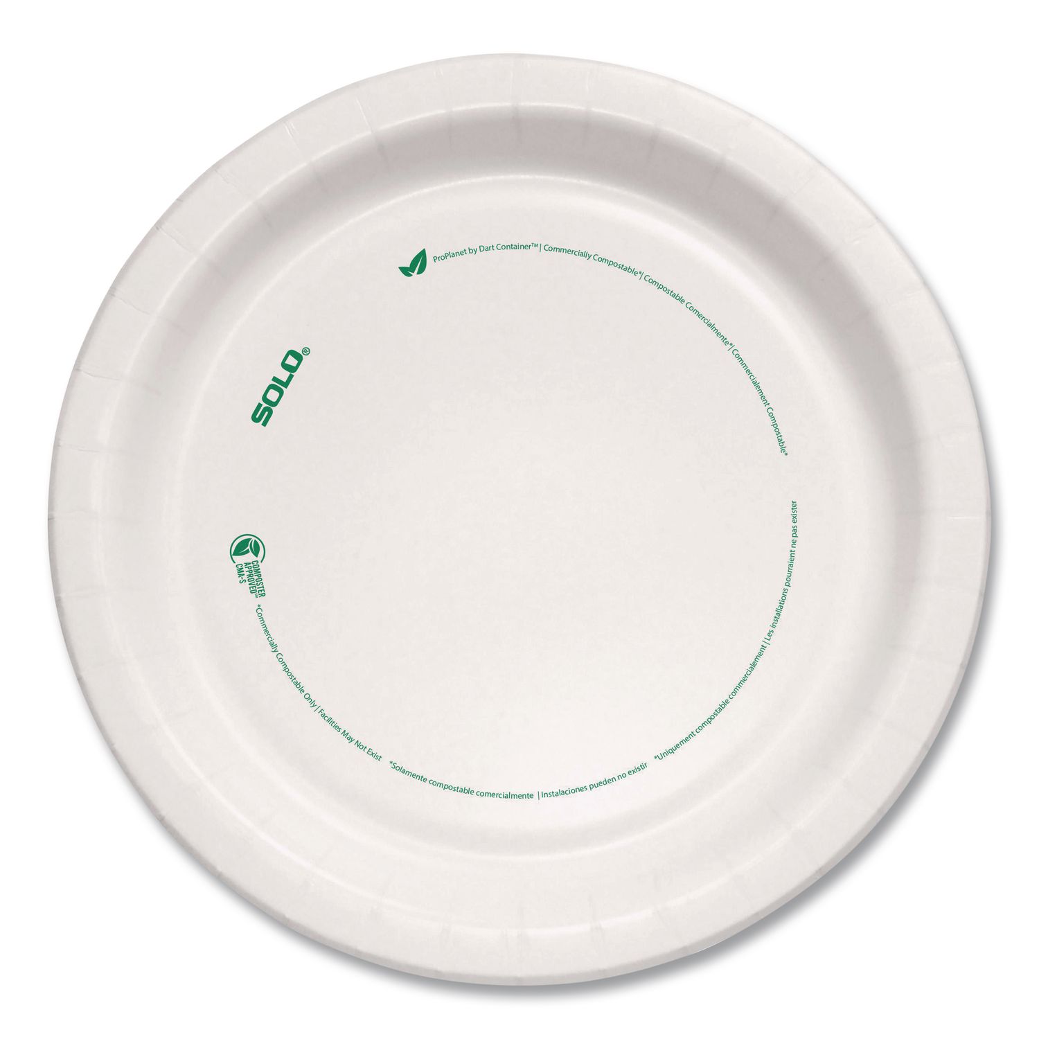 Solo Compostable Paper Dinnerware ProPlanet Seal Plate 8.5 in dia White ...