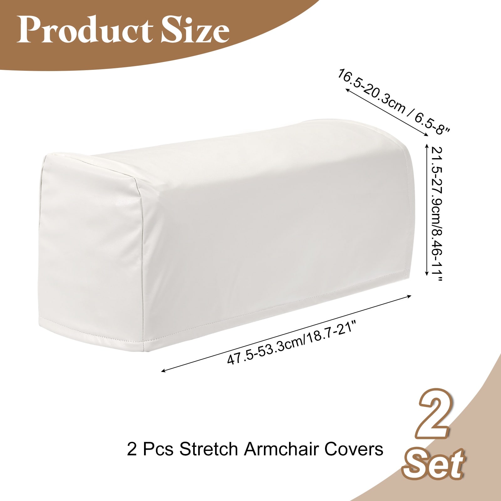 Unique Bargains 2pcs PU Leather Armrest Covers Vintage Stretch Arm ...