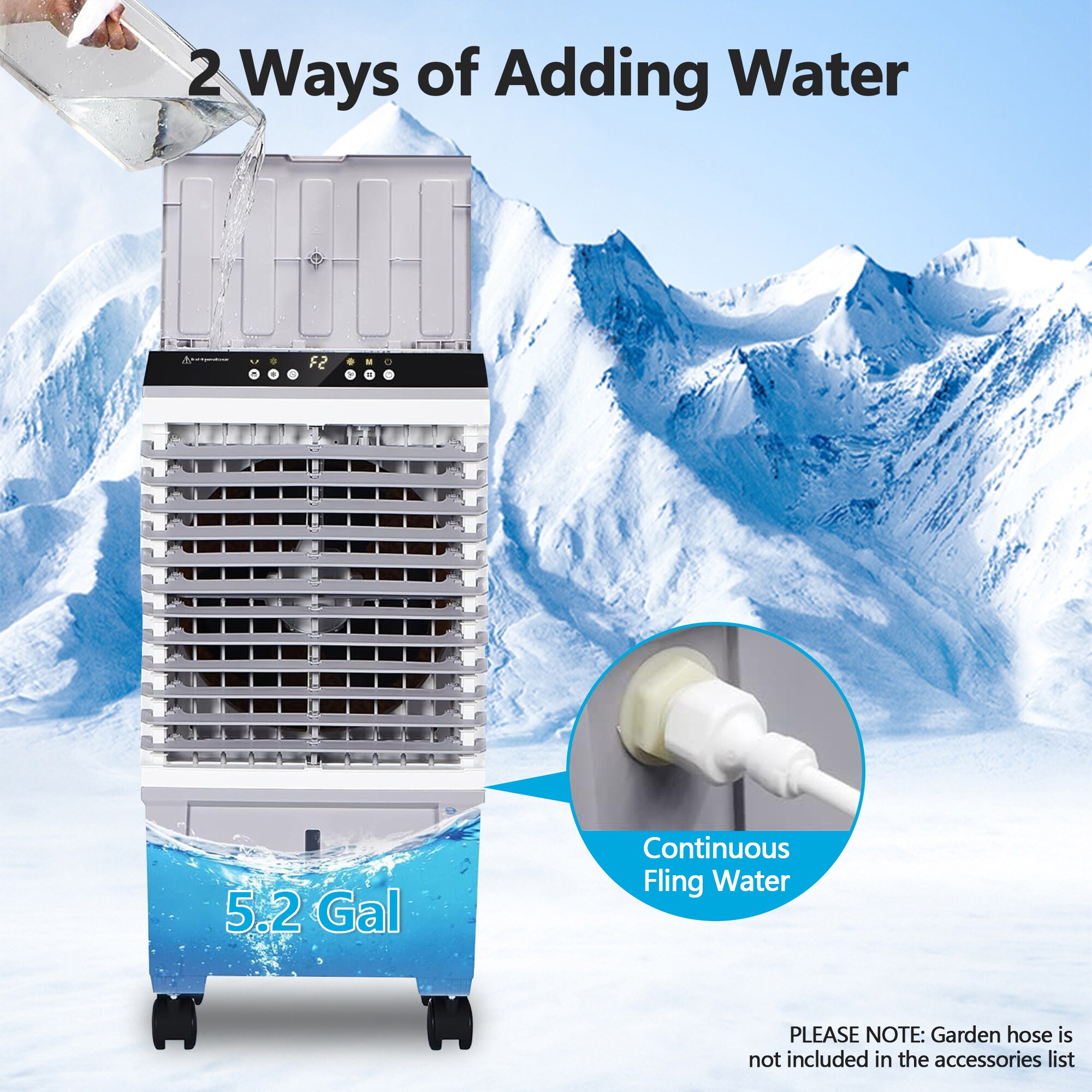 EdenDirect 3000-CFM 3-Speed Indoor/Outdoor Portable Evaporative Cooler ...