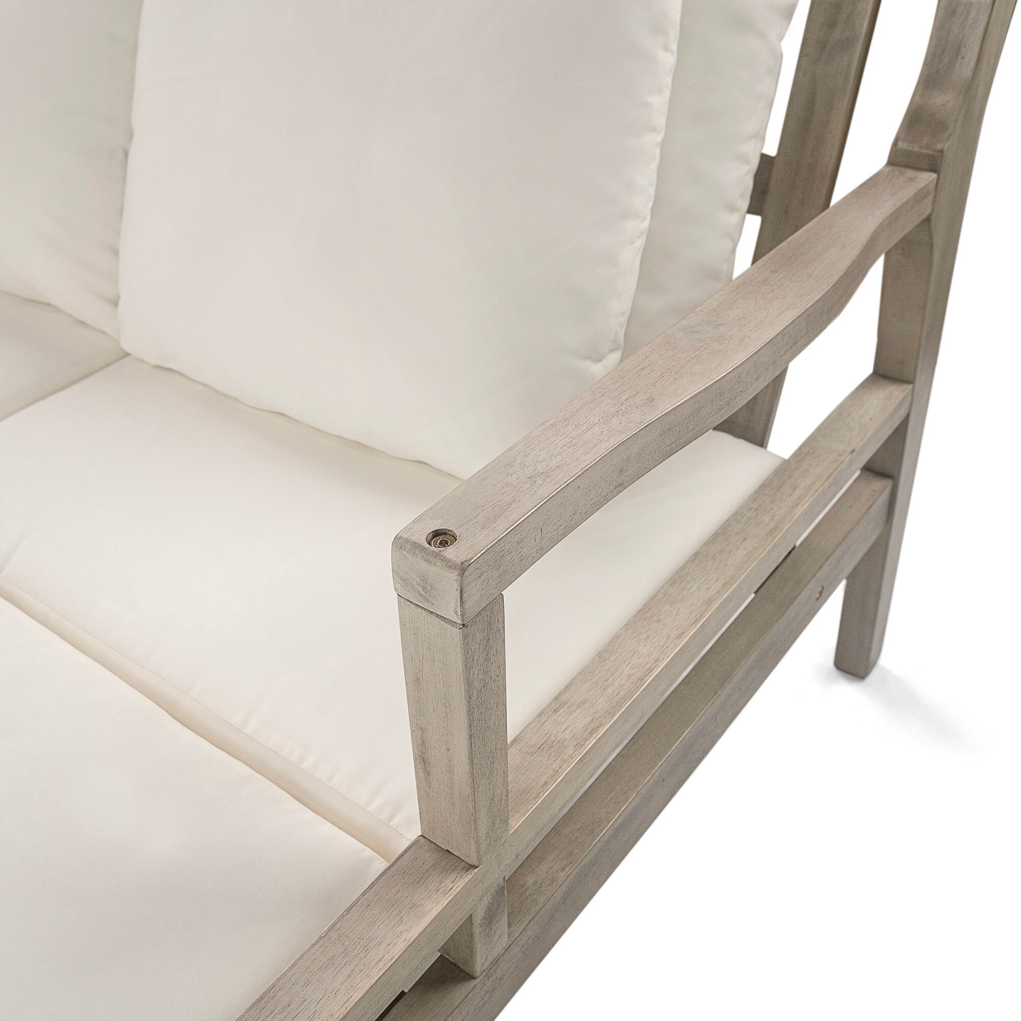 Bybafun Outdoor Daybed with Off-white Cushions and Acacia Frame in the ...