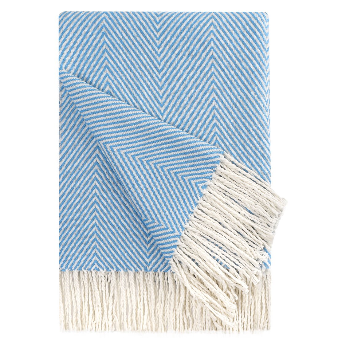 Unique Bargains Decors Throw Blanket with Fringes in Herringbone Design ...