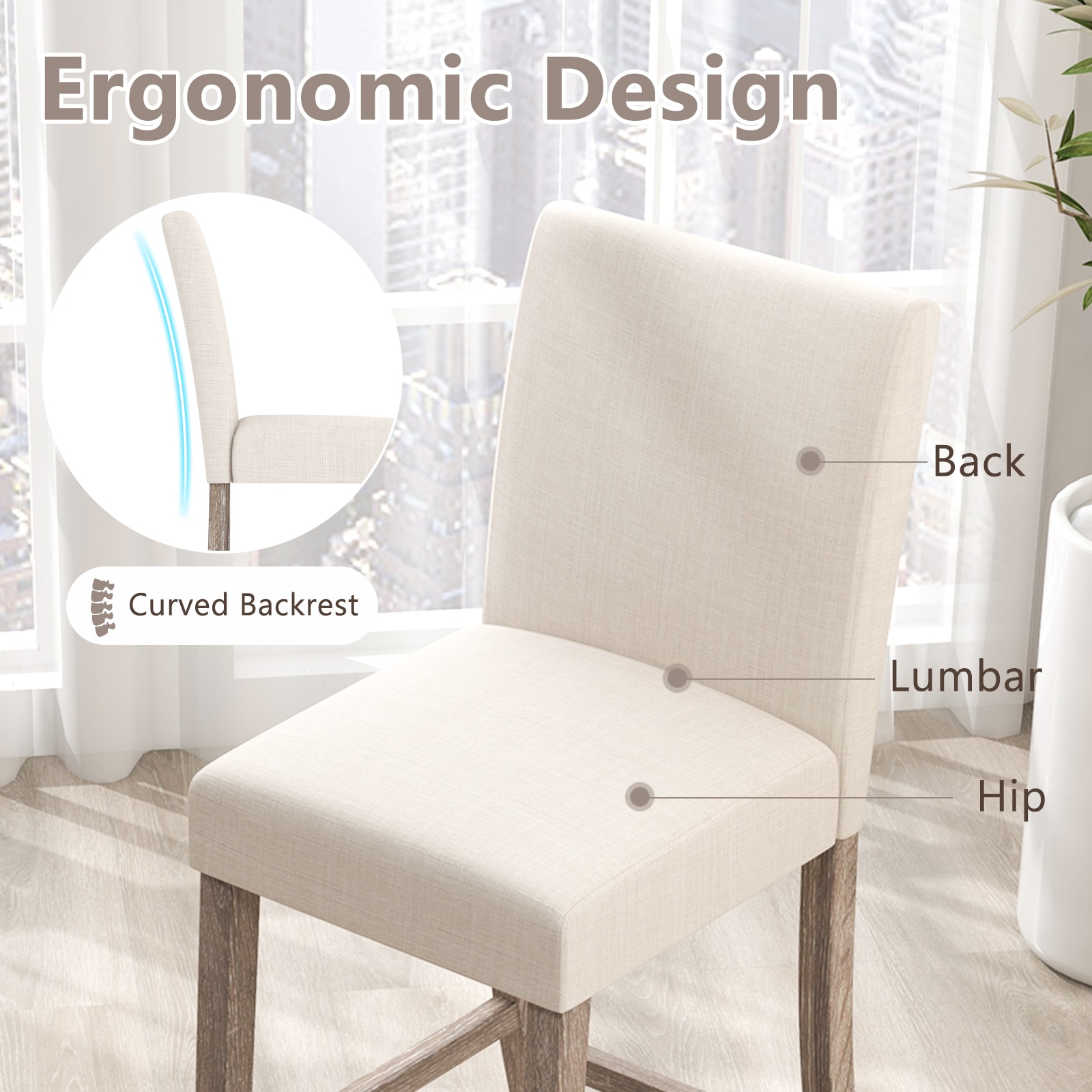 Beige 24.5-in H Counter height Upholstered Wood Bar Stool in the Bar ...