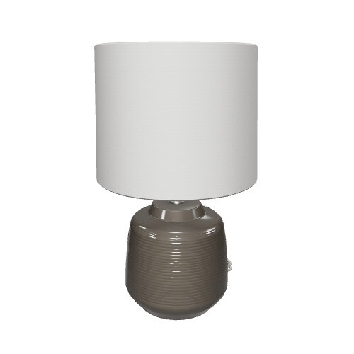 allen + roth 16-in Grey Line Glazed Table Lamp with Linen Shade in the ...