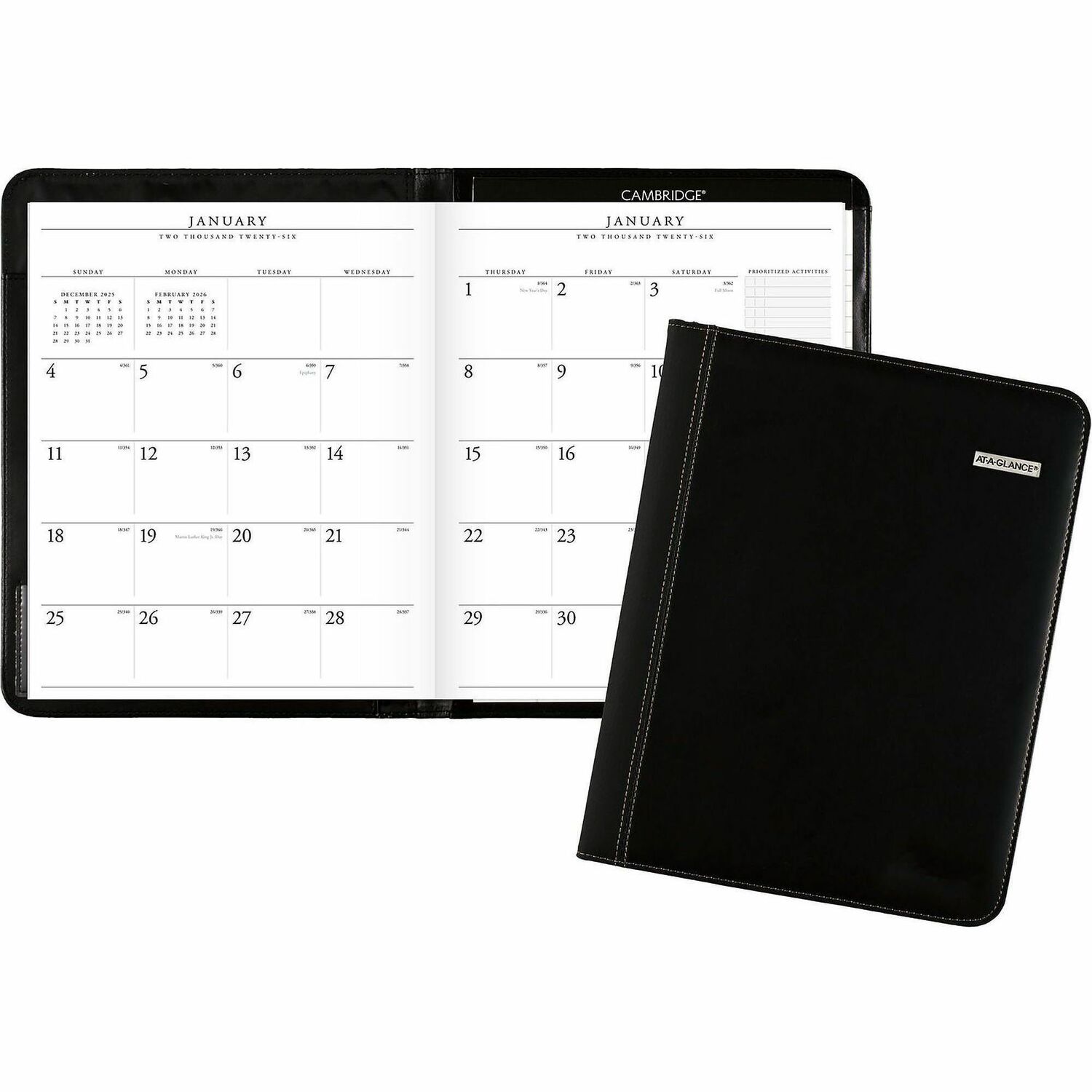 AT-A-GLANCE Executive Monthly Padfolio 11 x 9 Black Cover 13 Month Jan ...