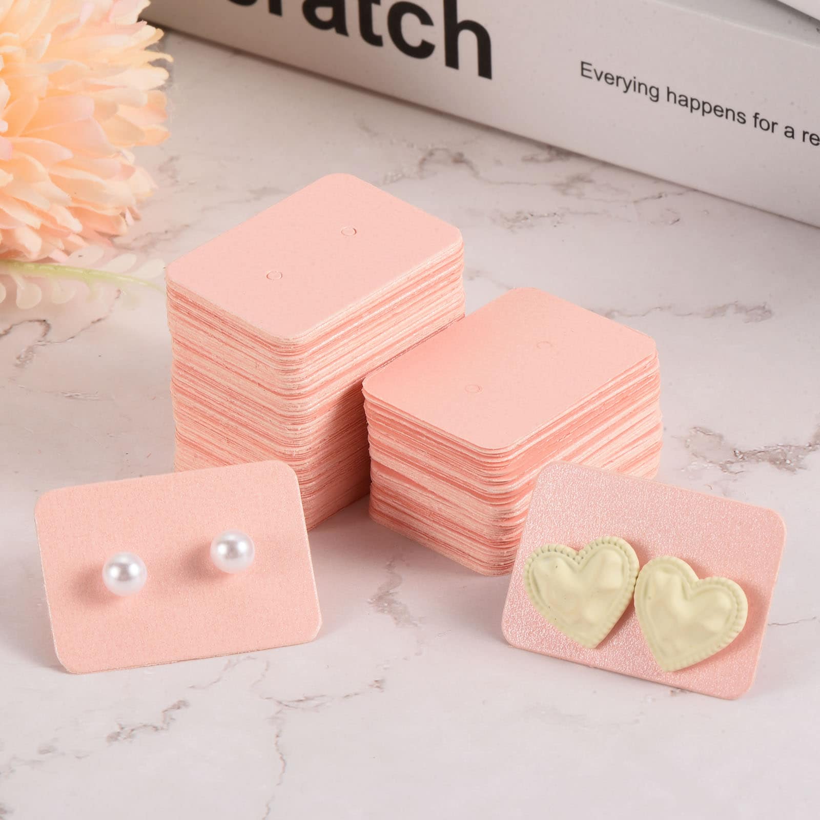 PATIKIL 500pcs Earring Display Cards Paper Earring Holder Blank Tags ...