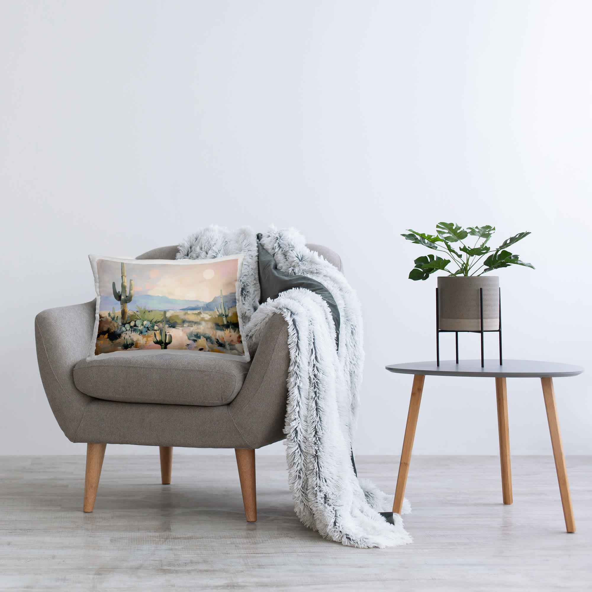 Stupell Industries Prairie Desert with Cacti Decorative Printed Throw ...
