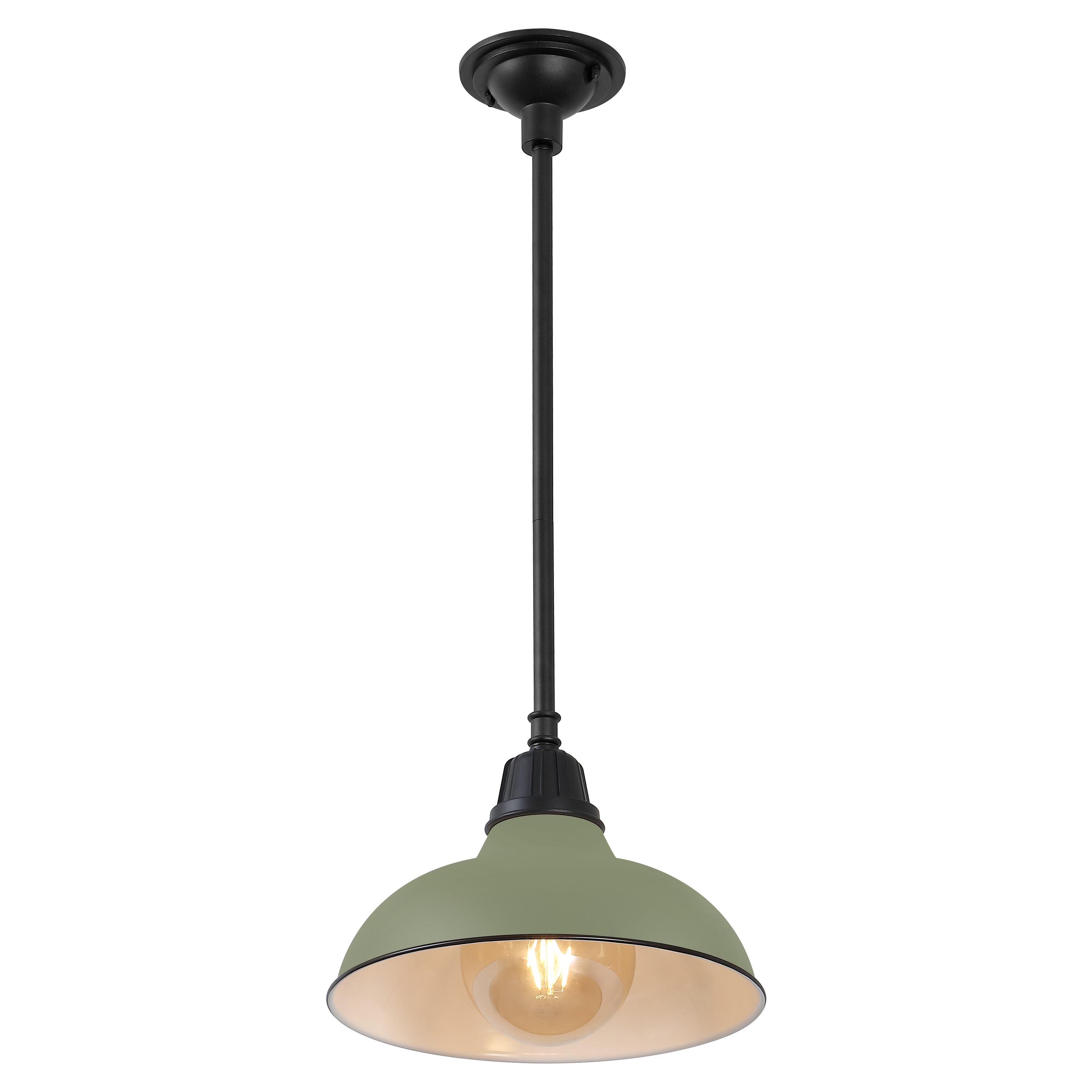 JONATHAN Y Jasper Farmhouse Iron 1 -Light Matte Olive Green Industrial ...