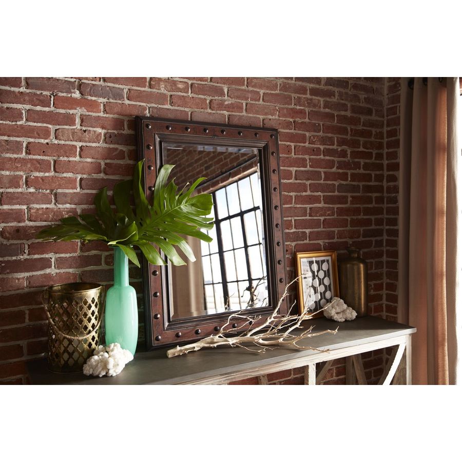 allen + roth 30-in W x 40-in H Bronze Beveled Wall Mirror in the ...