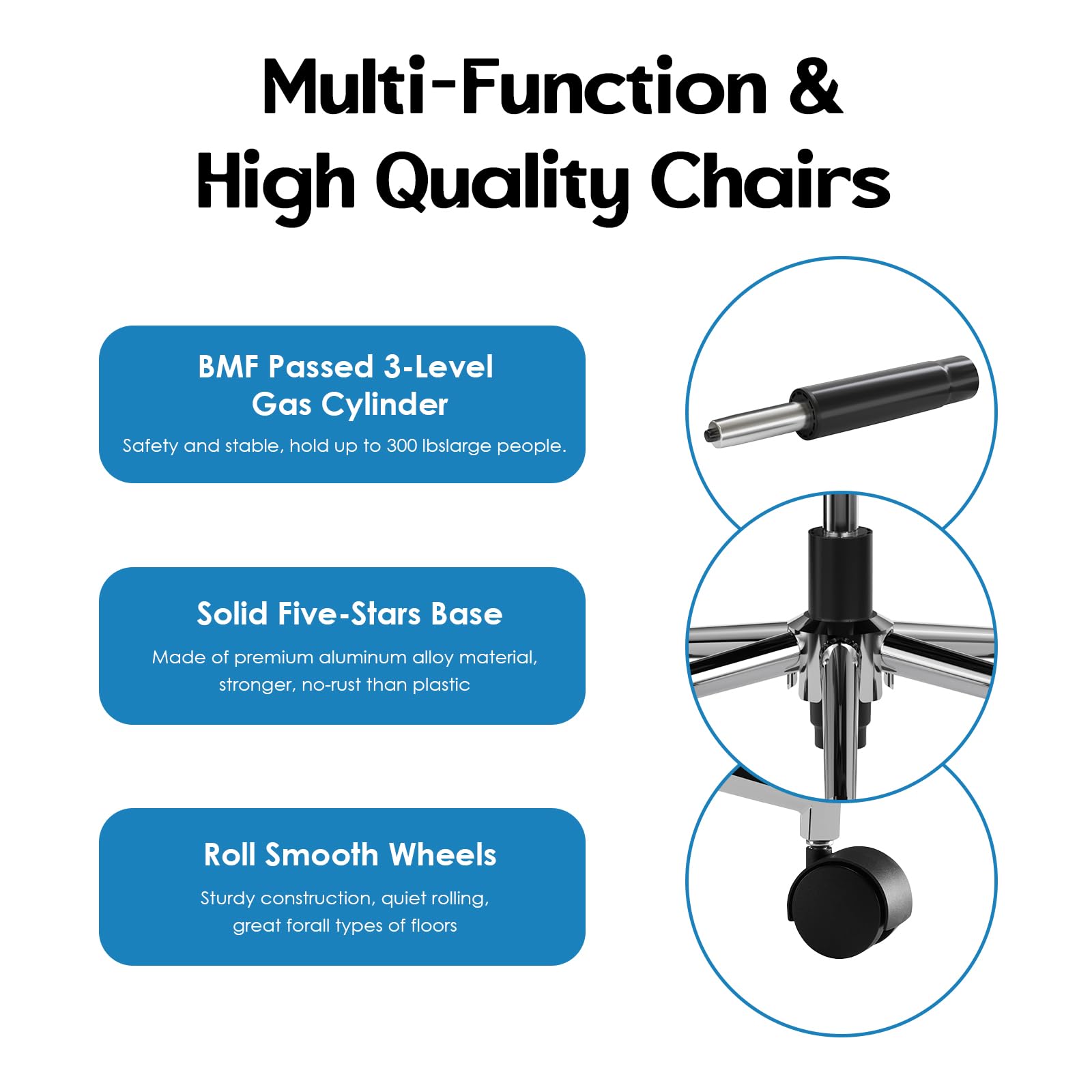 Wooakway Ergonomic Arm Office Chair Adjustable Height and Armrests ...