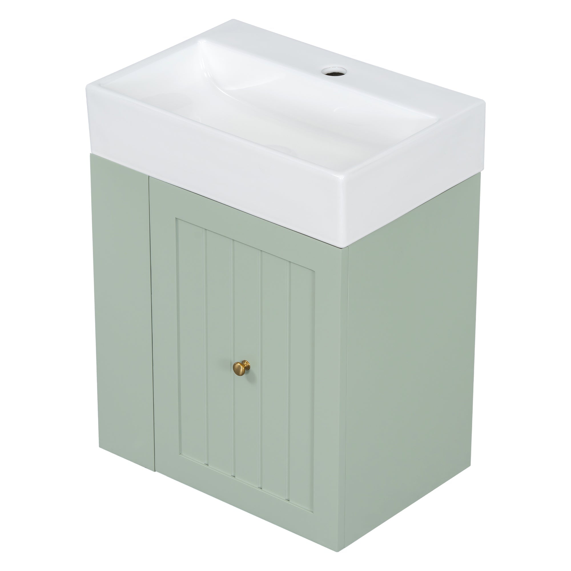 Vanityfus 20-in Green Bathroom Vanity Single Sink Combo Ceramic Top 1 ...