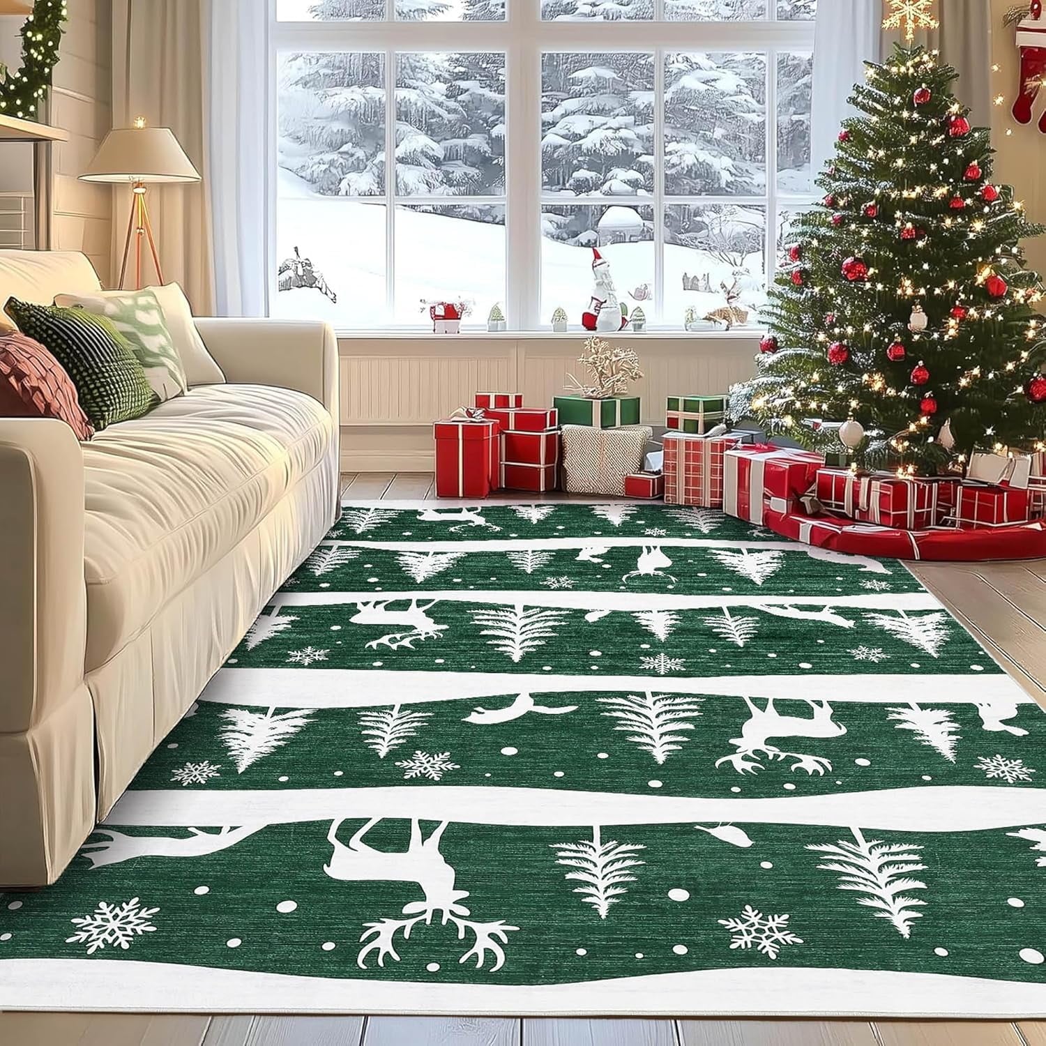 Garvee Green 8x10 Area Rugs for Living Room Indoor Non Slip Carpet ...