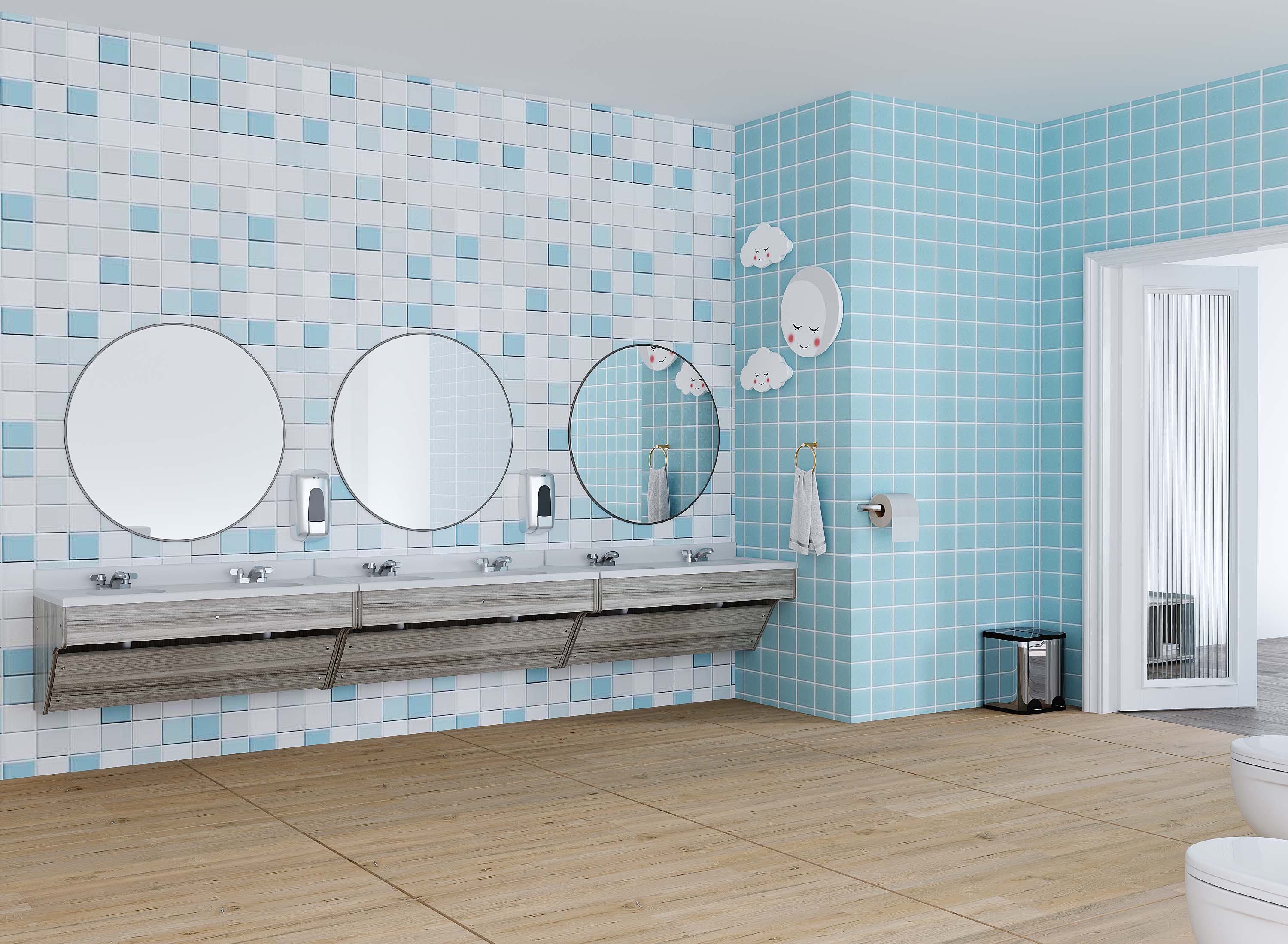 Tot Mate Day Care Vanities and Sinks 49-in Shadow Elm Gray Double Sink ...