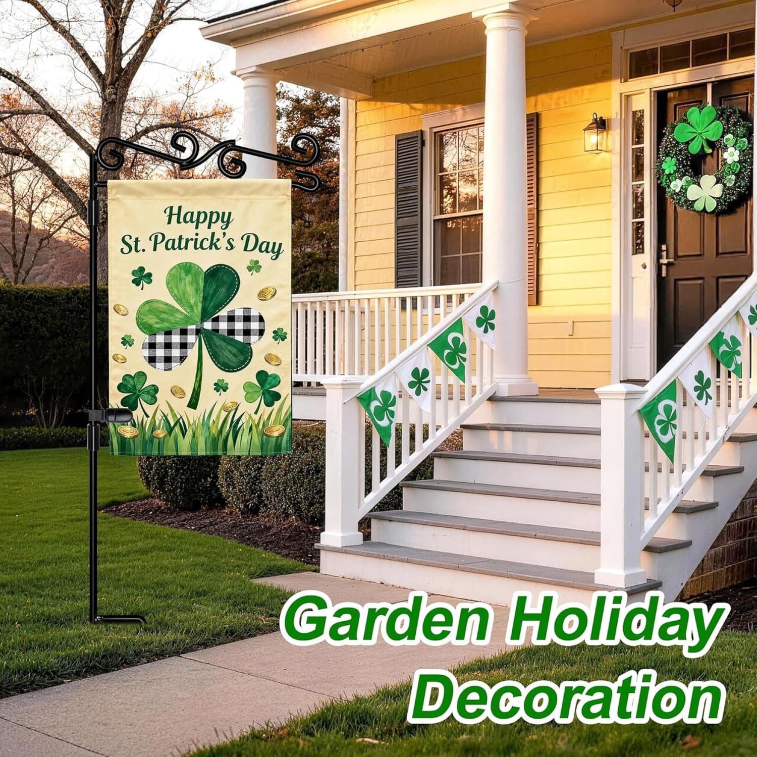 Angel Sar 2-Pack Black Metal Powder-Coated Garden Flag Stand with Tiger ...