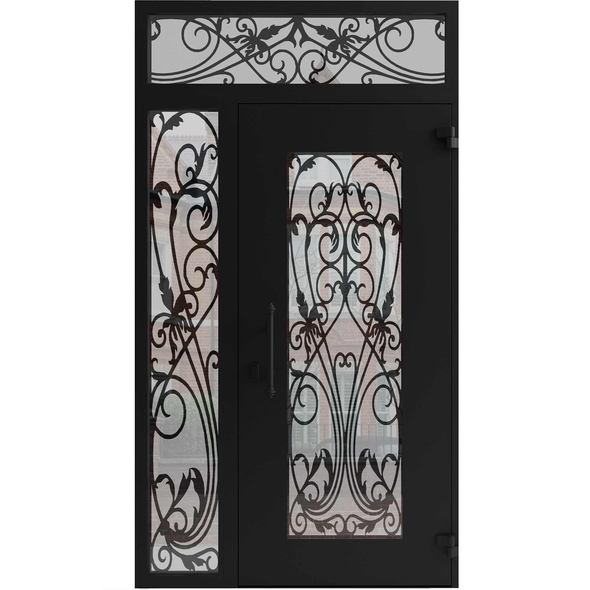 Vdom doors Front Exterior Prehung Aluminum Door - Iron 1601 Black ...